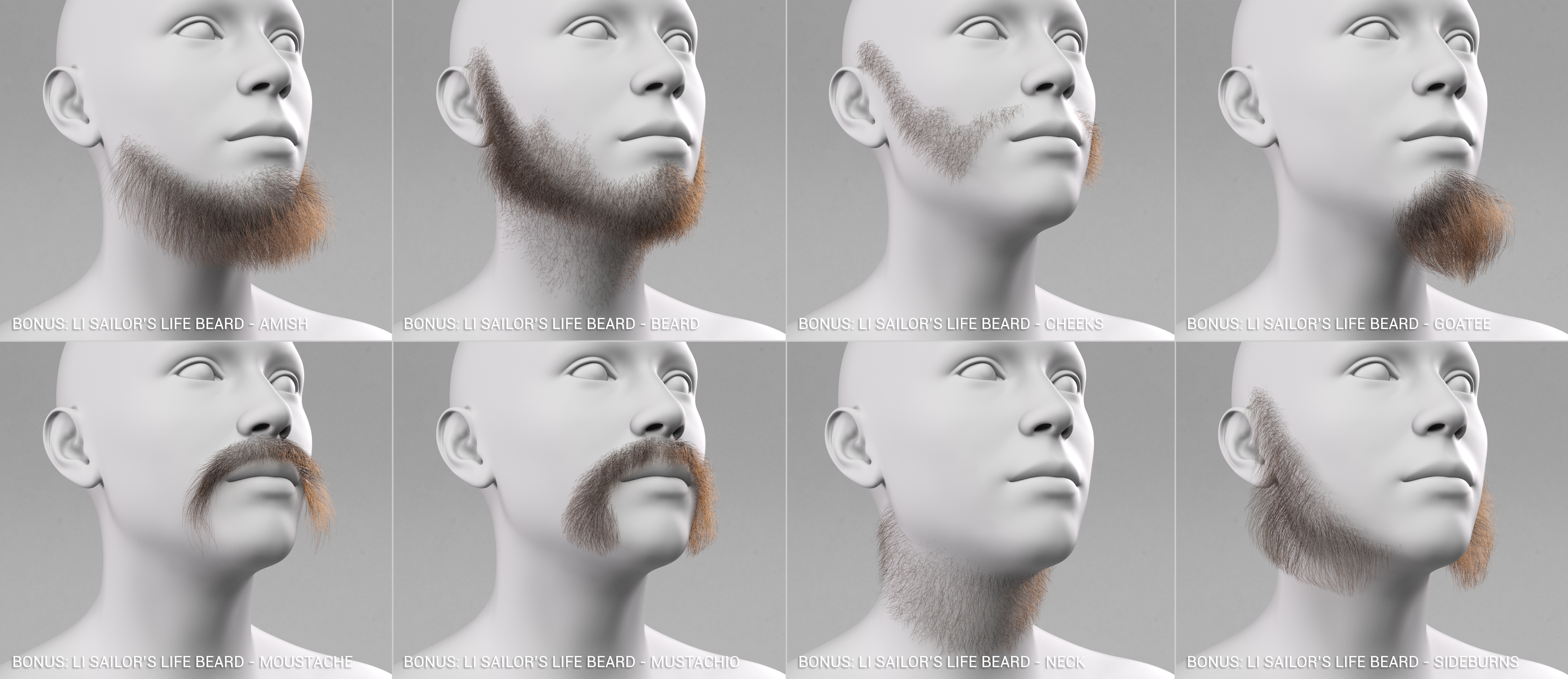 LI Sailor's Life Beard for Genesis 9 | Daz 3D