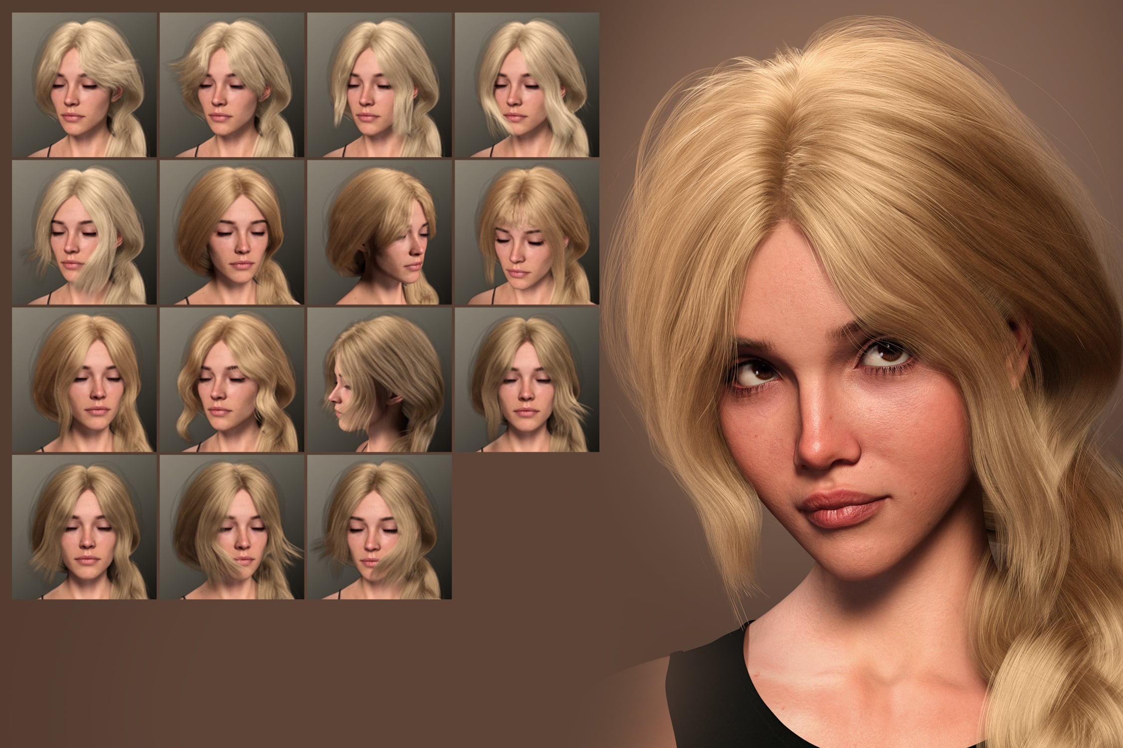 FE Big Twist Braid Hair for Genesis 9 | Daz 3D