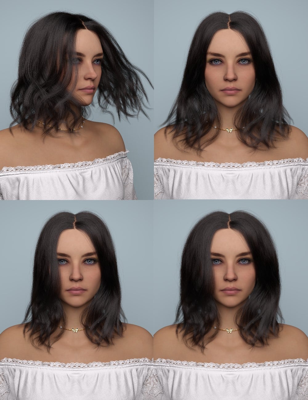 Quick-Click Summer Style Wavy Long Bob | Daz 3D