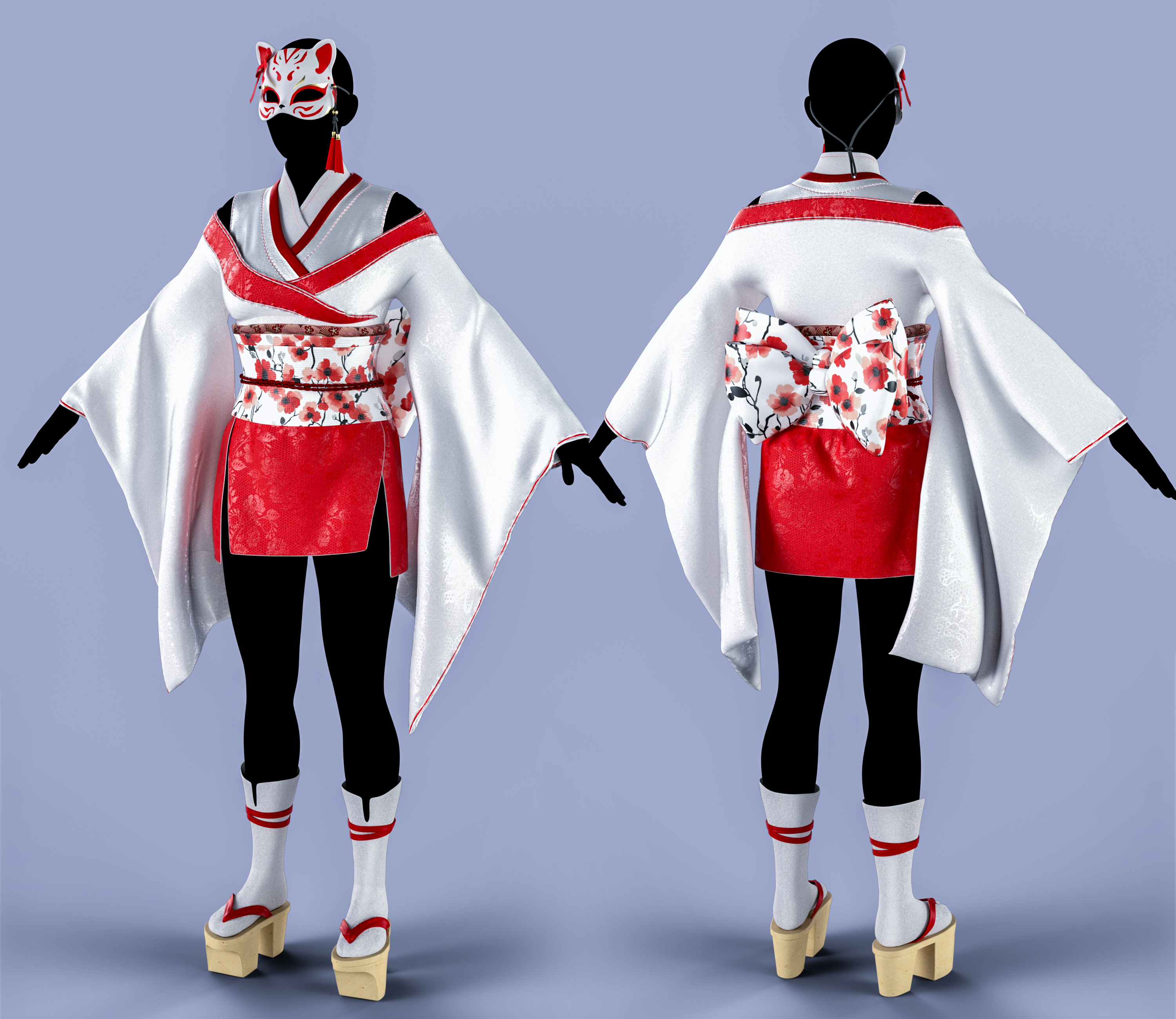 BW dForce Kaede Kimono Outfit Texture Addon | Daz 3D