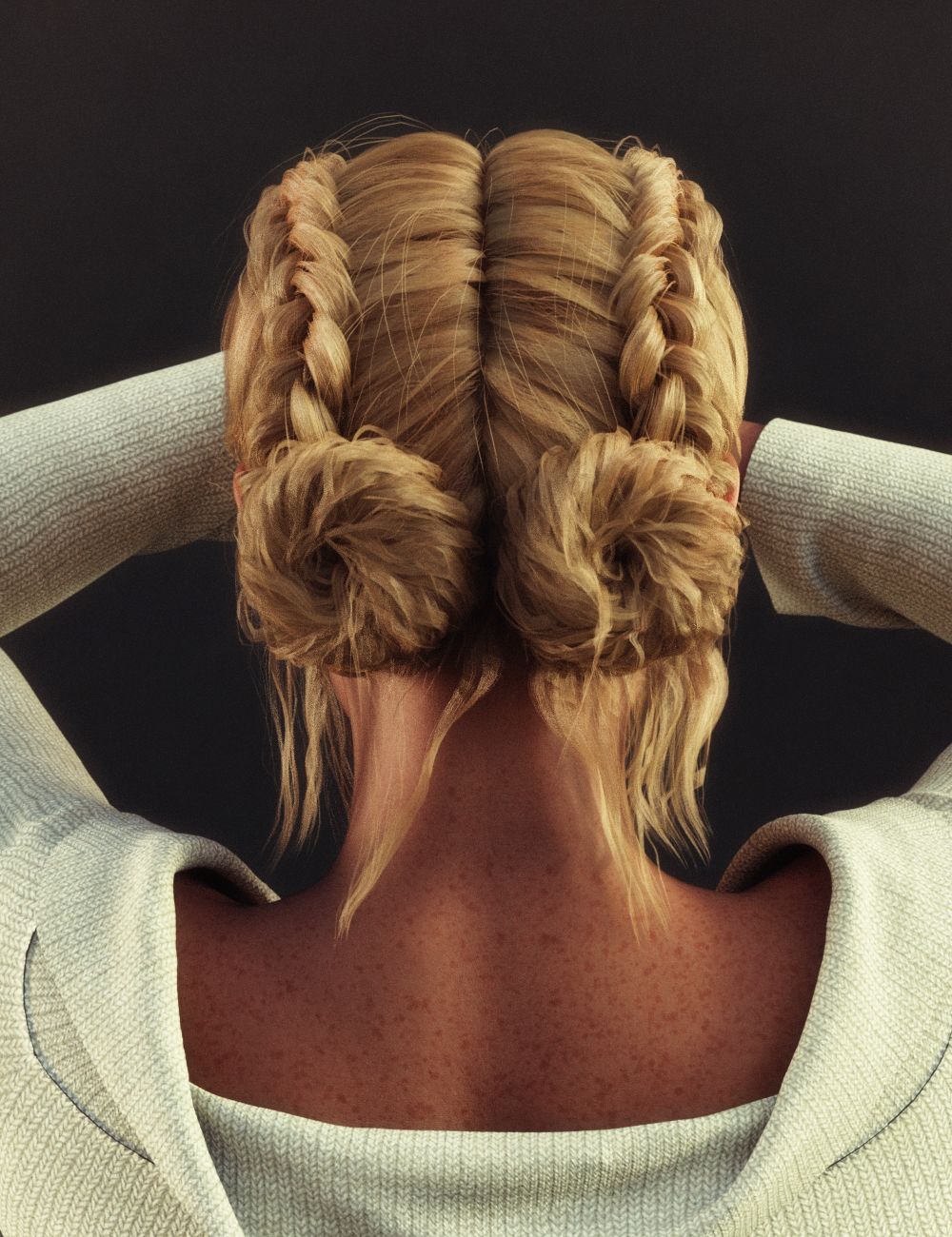 CS Dual Buns Hair for Genesis 9 | Daz 3D