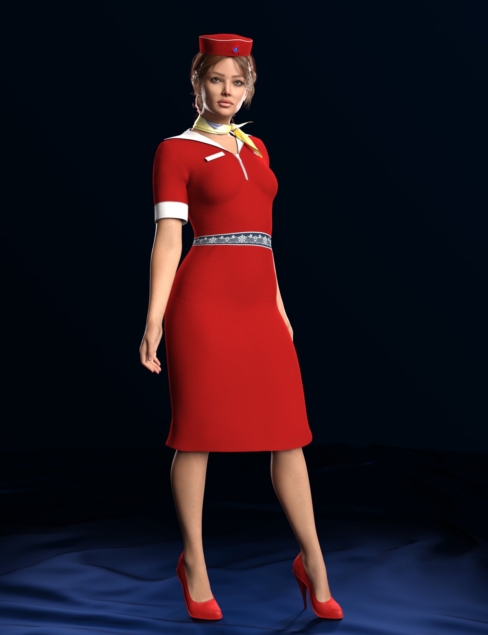 dForce MK Stewardess Uniform for Genesis 9 | Daz 3D