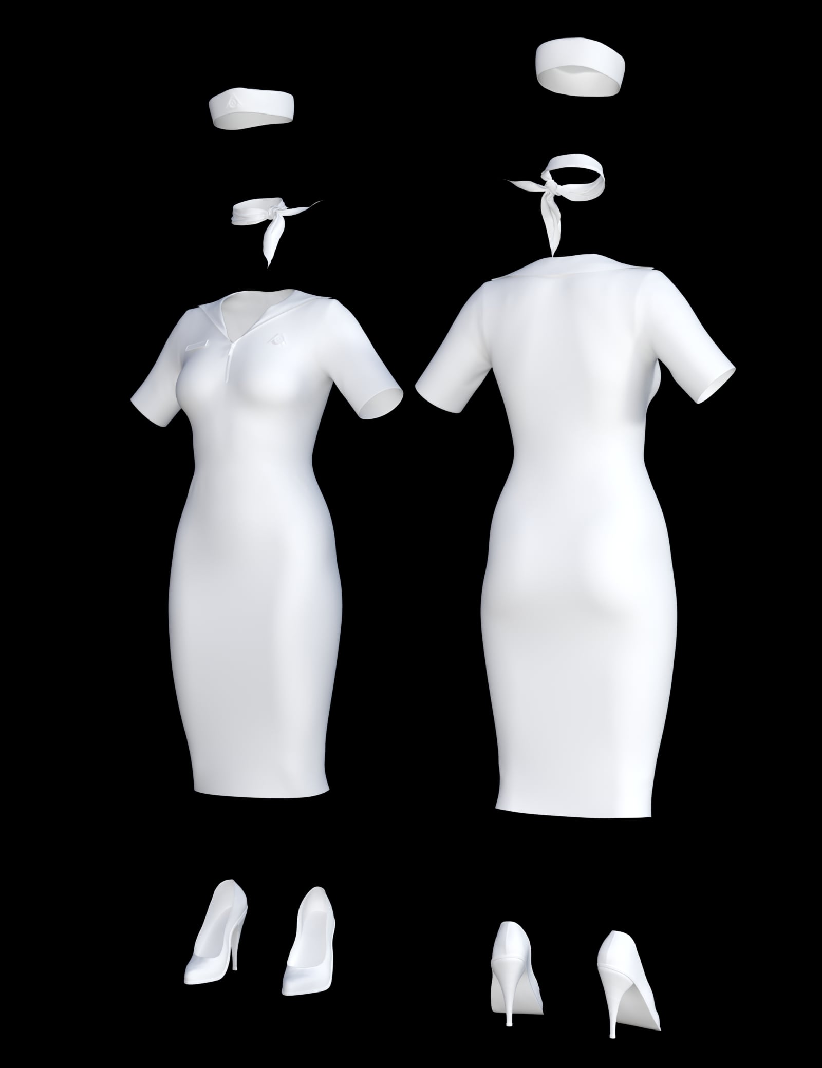 dForce MK Stewardess Uniform for Genesis 9 | Daz 3D