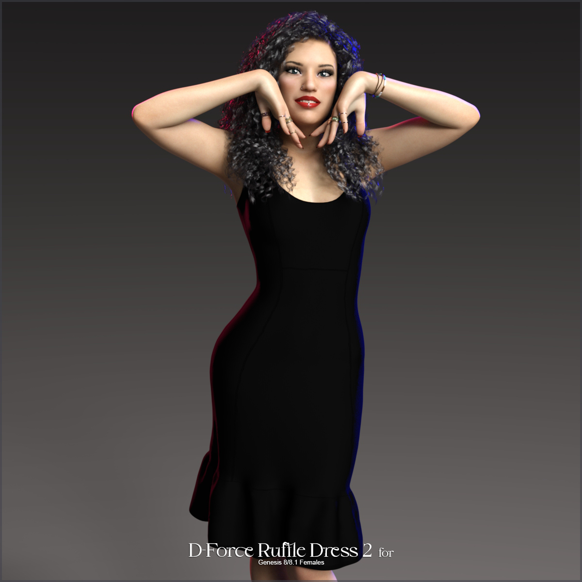 D-Force RuffleDress 02 for G8F and G8.1F | Daz 3D