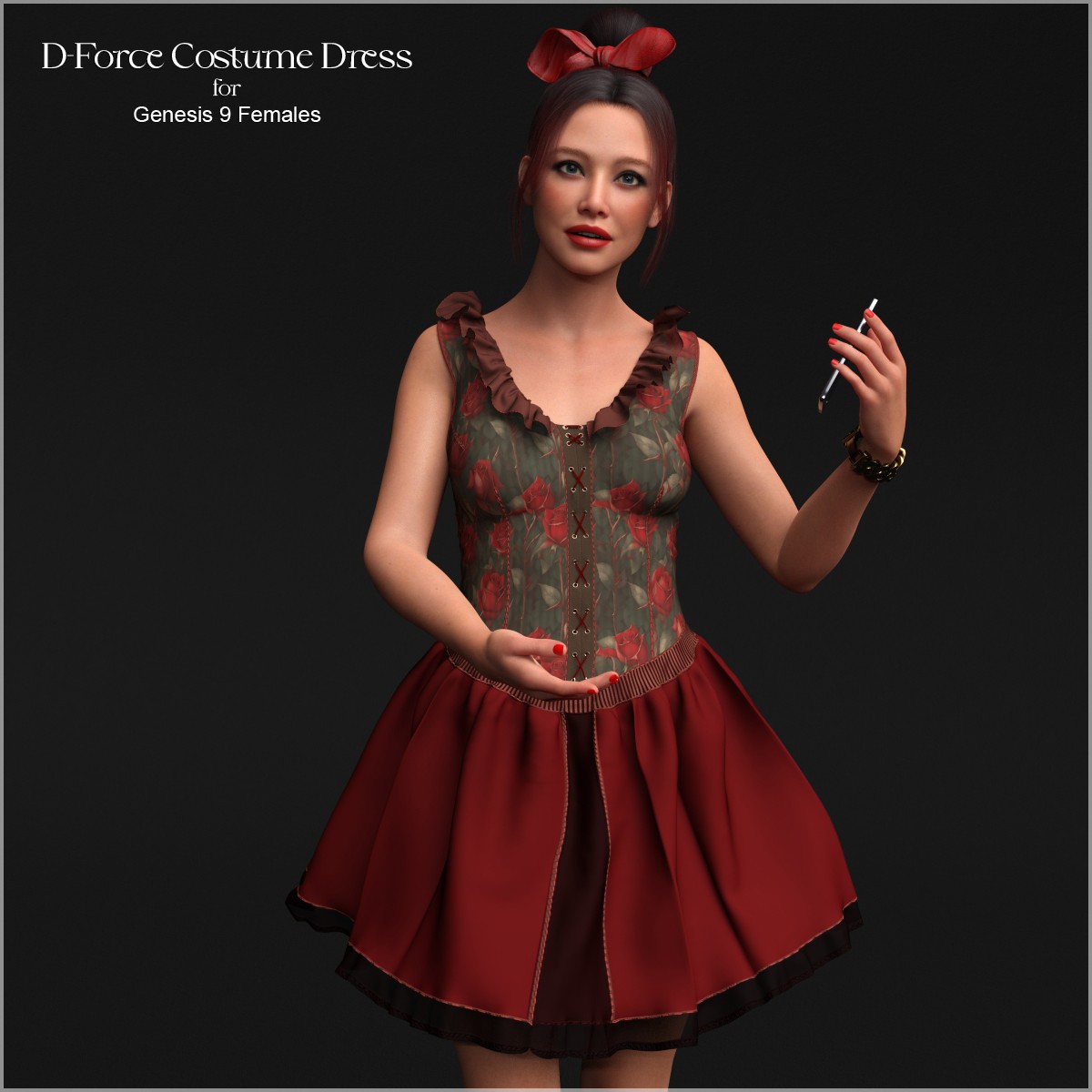 D-Force Costume Dress for G9 Females | Daz 3D