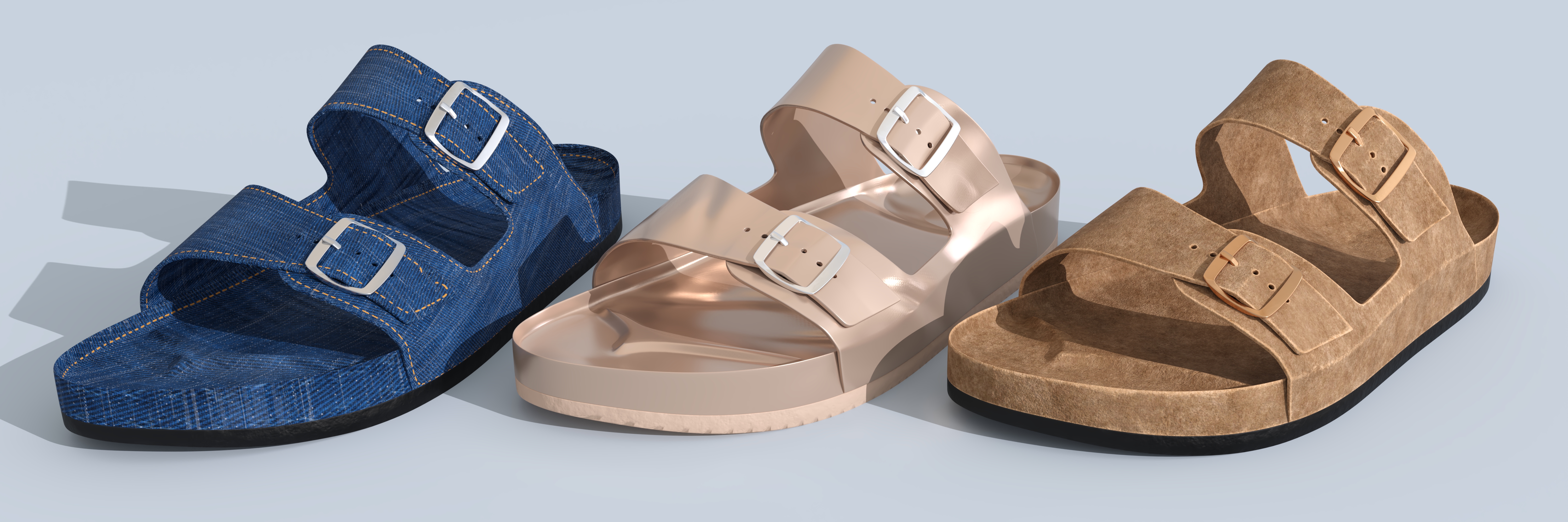 Textras For CW Double Strap Cork Slides | Daz 3D