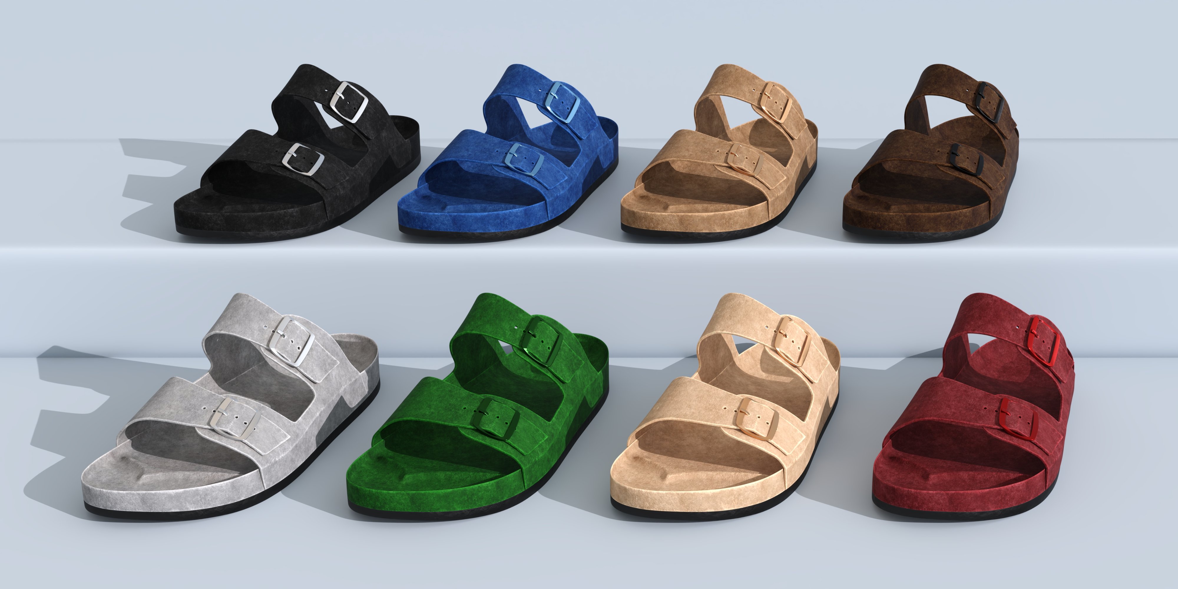 Textras For CW Double Strap Cork Slides | Daz 3D