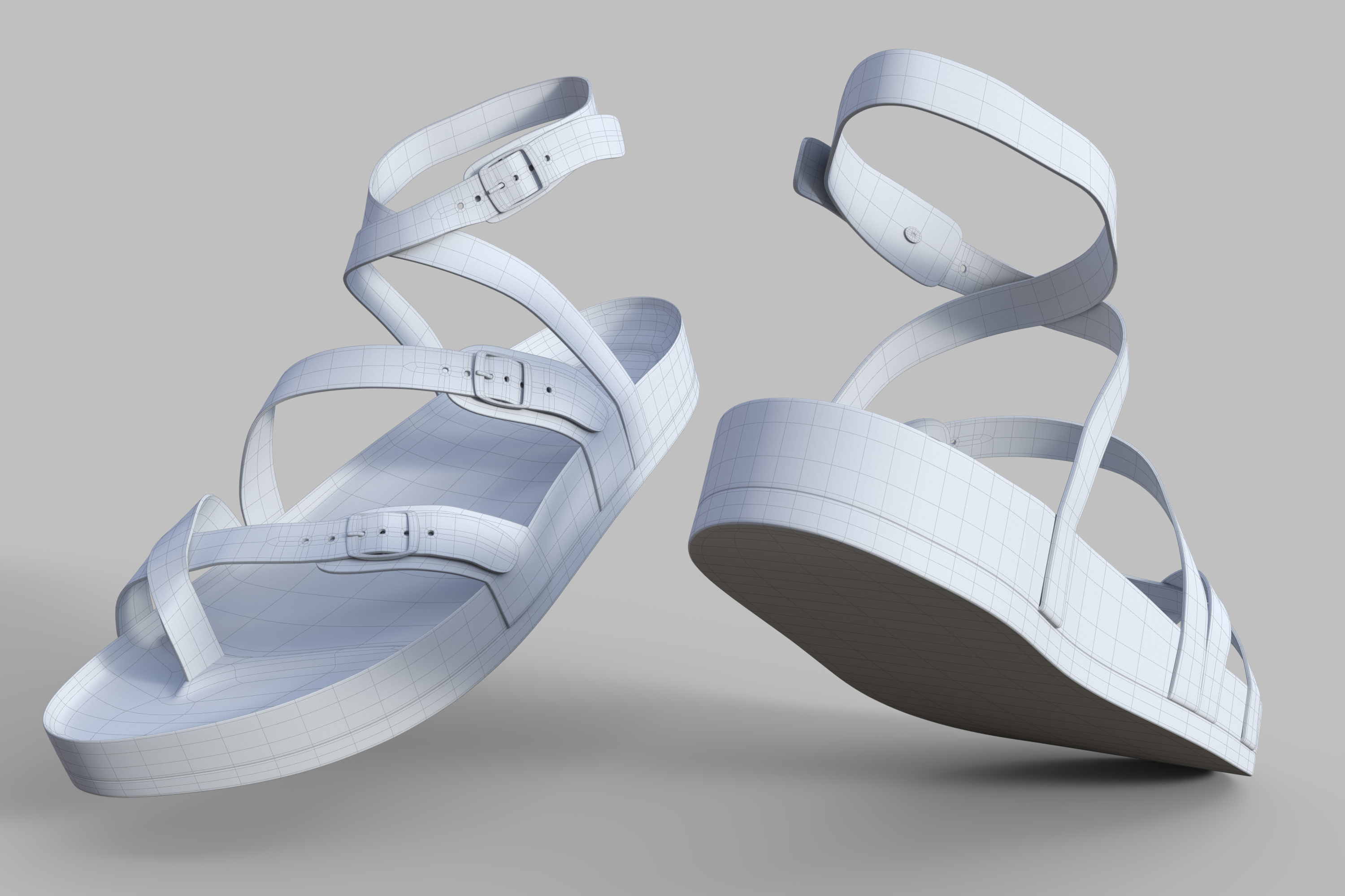 CW Strappy Cork Sandals For Genesis 9 and 8 Female | Daz 3D