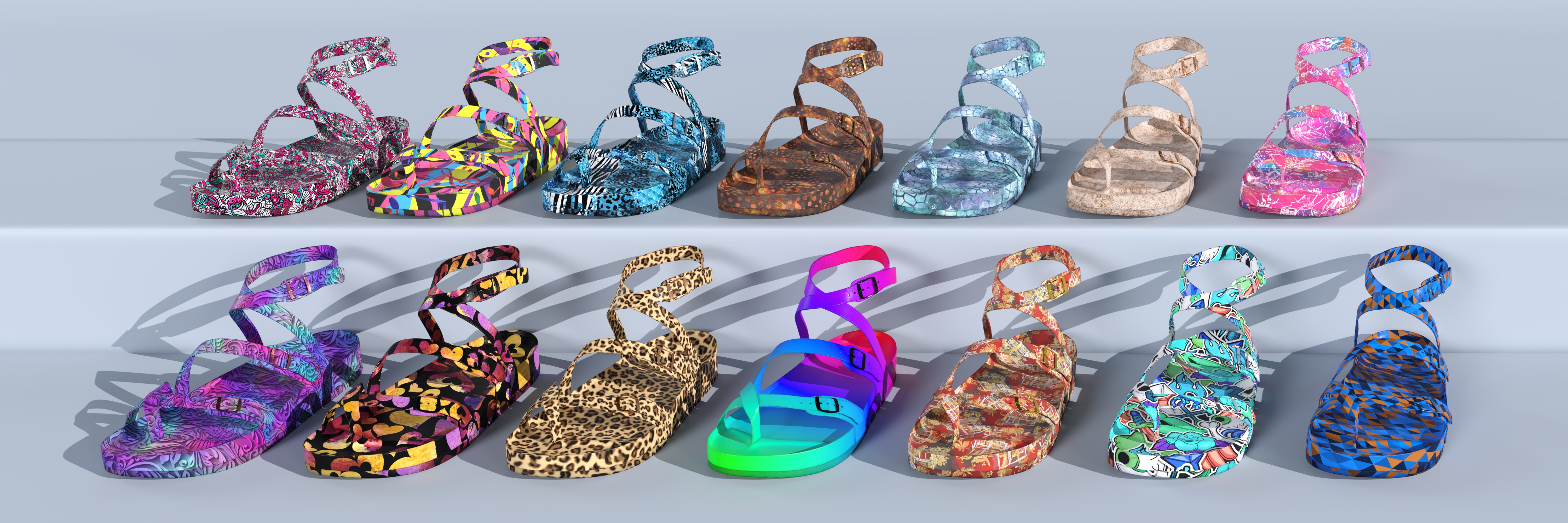 Textras For CW Strappy Cork Sandals | Daz 3D