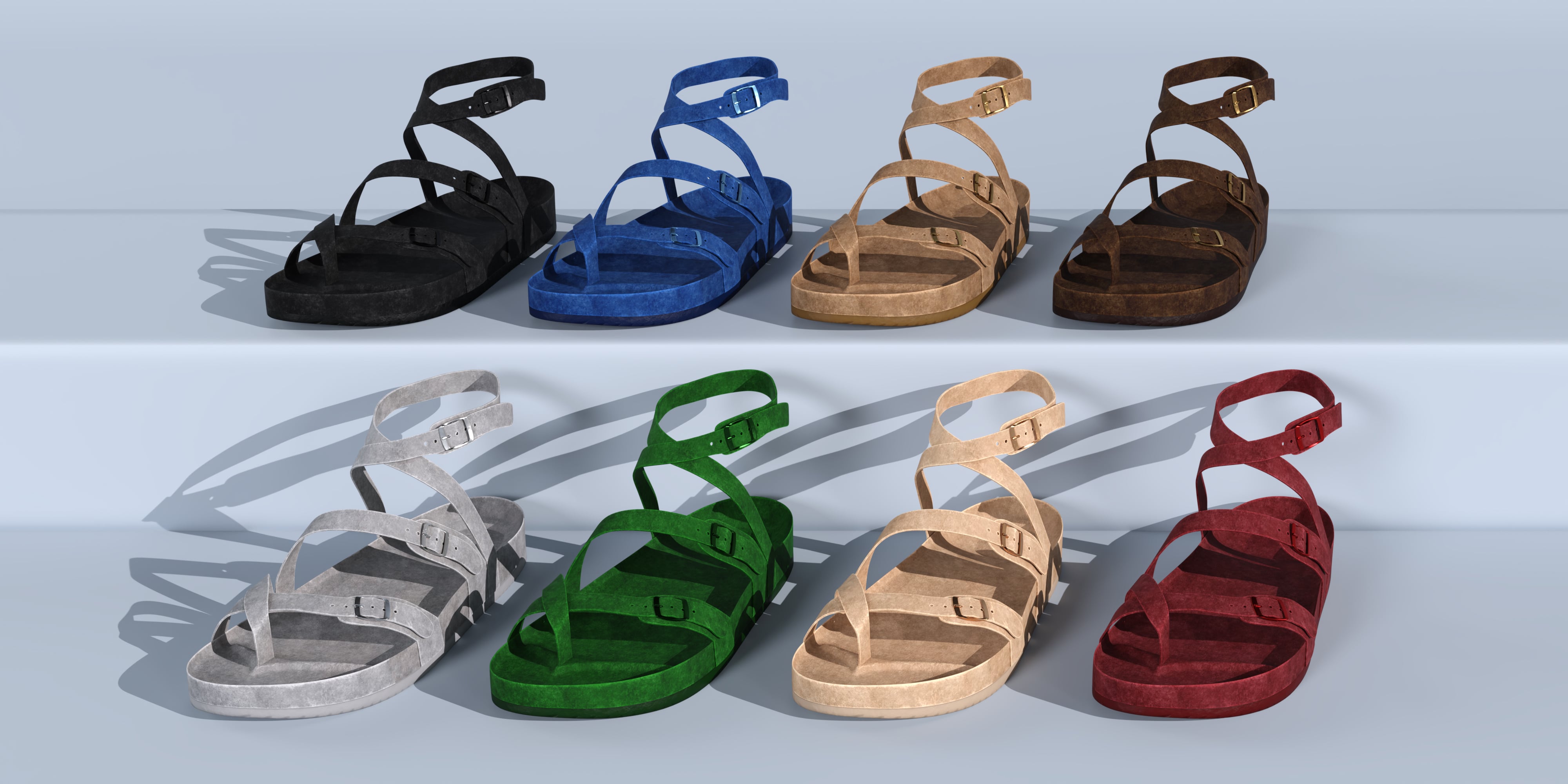 Textras For CW Strappy Cork Sandals | Daz 3D
