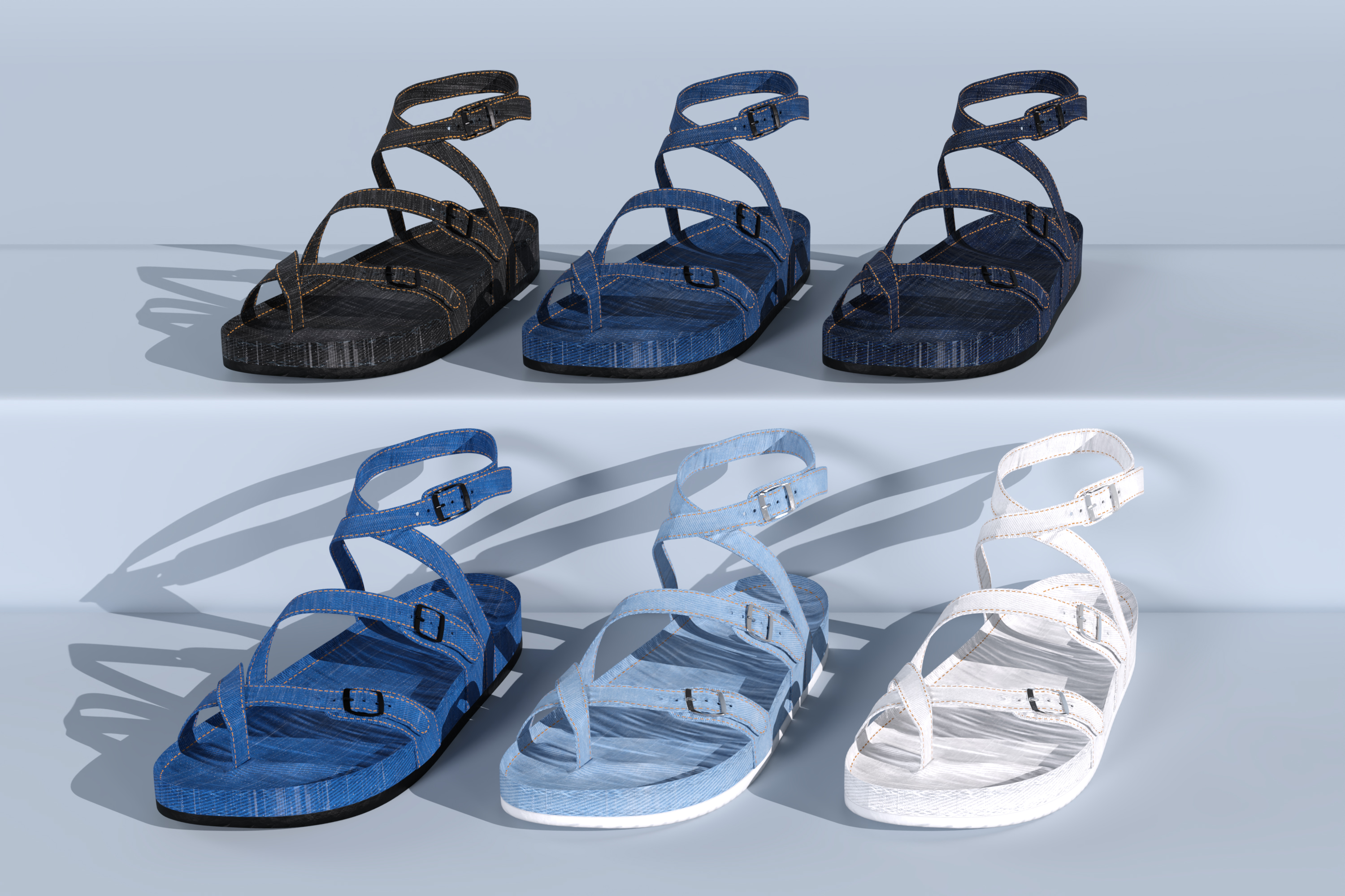 Textras For CW Strappy Cork Sandals | Daz 3D