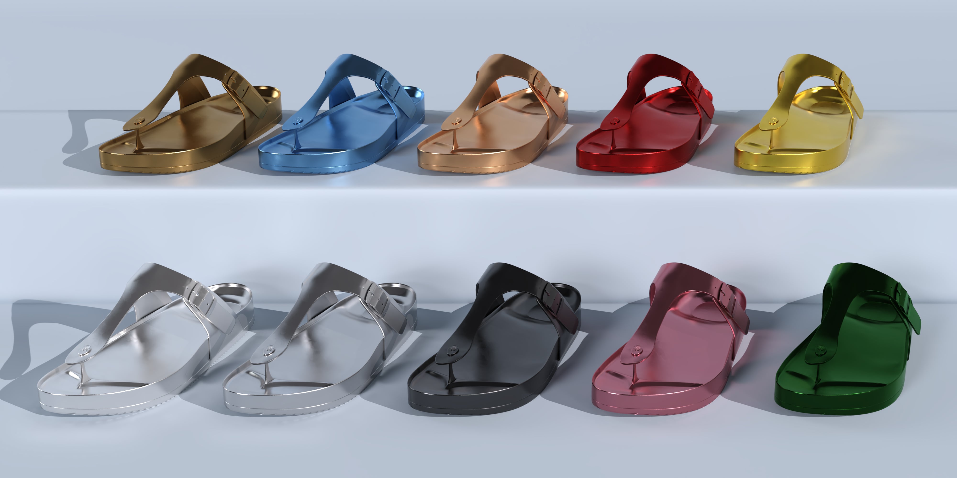 CW TStrap Cork Slides For Genesis 9 and 8 Female | Daz 3D