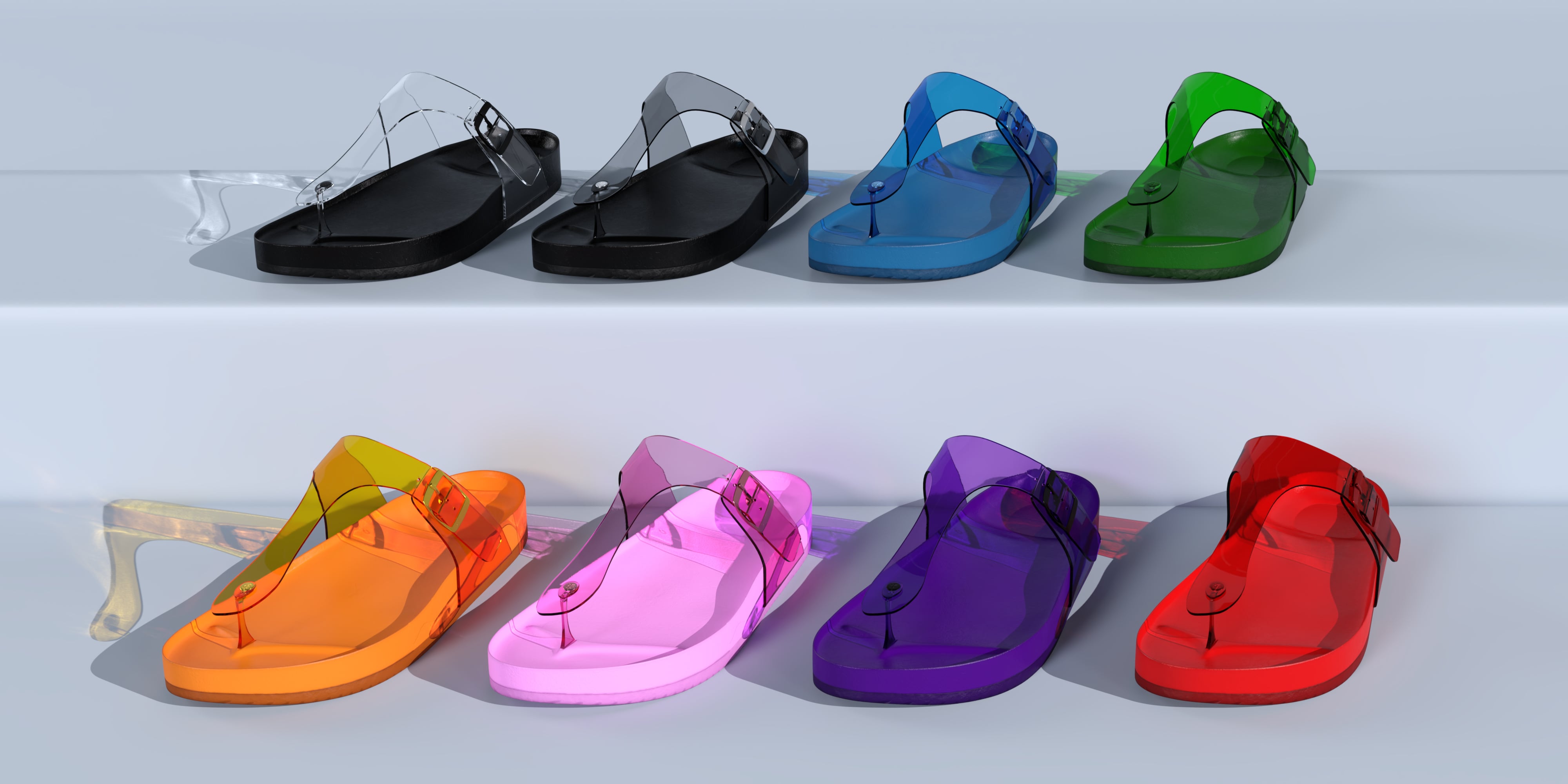 CW TStrap Cork Slides For Genesis 9 and 8 Female | Daz 3D