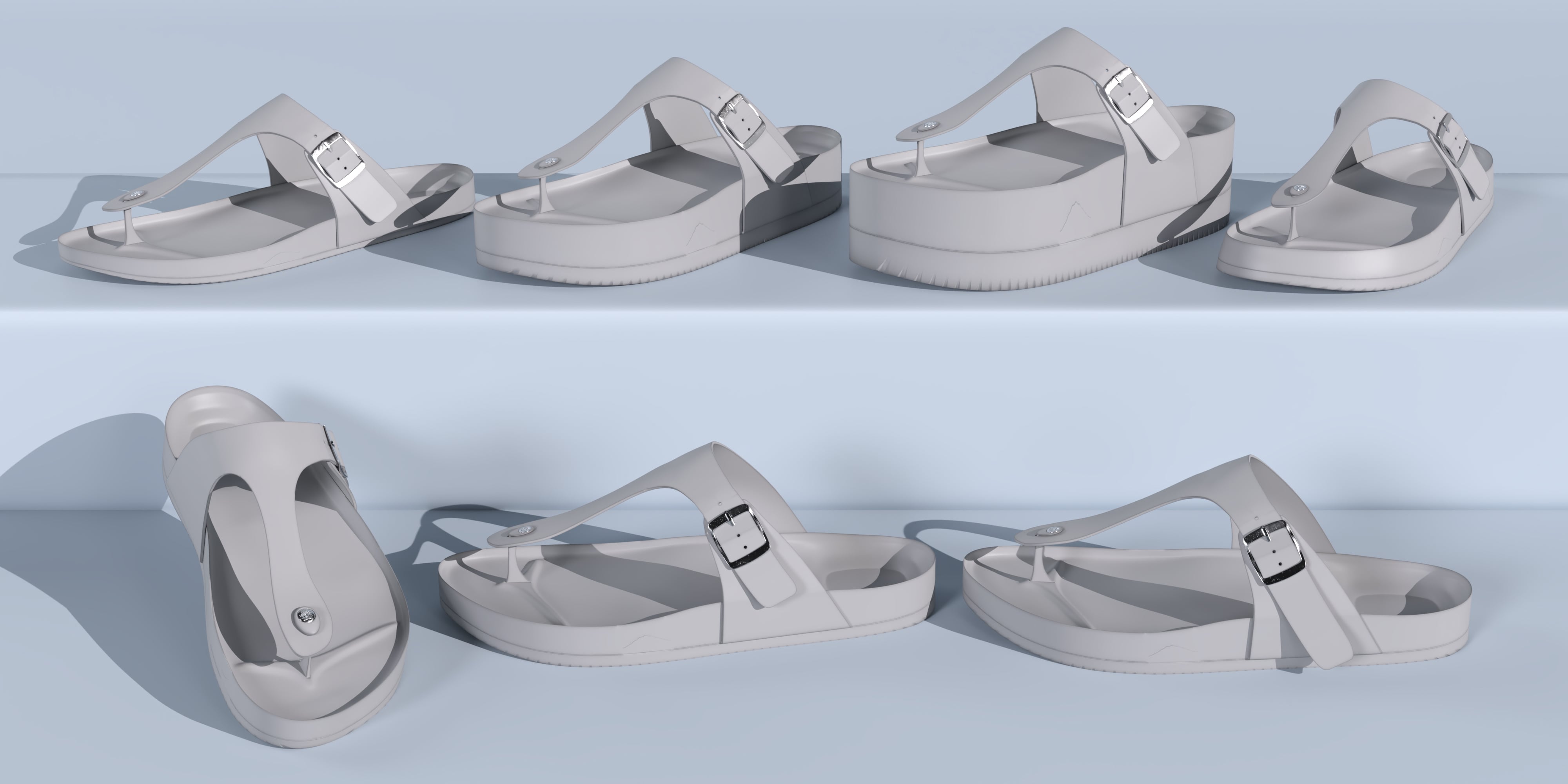 CW TStrap Cork Slides For Genesis 9 and 8 Female | Daz 3D