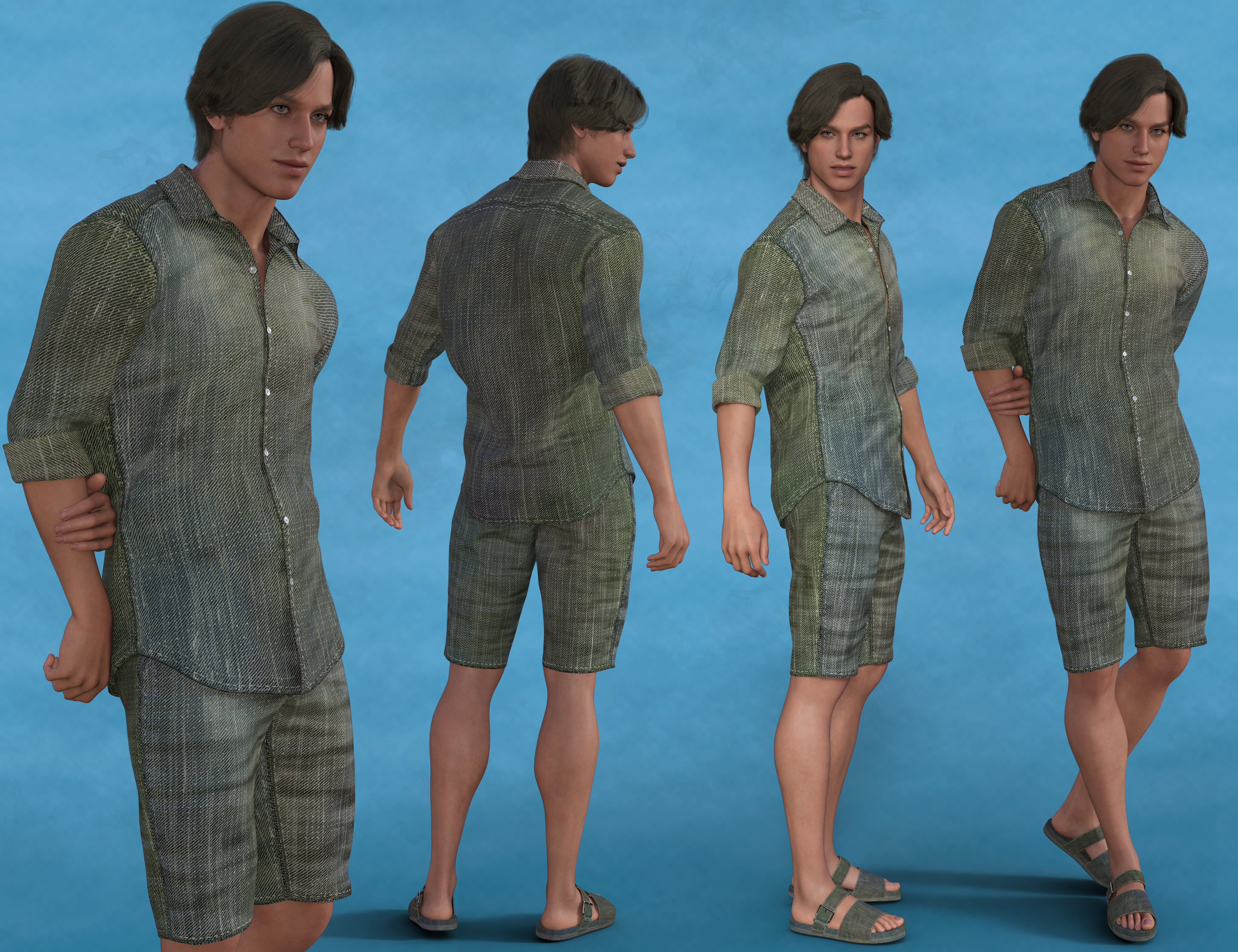 T-Pack HnC24 Mens Summer Outfit Texture Add-on | Daz 3D