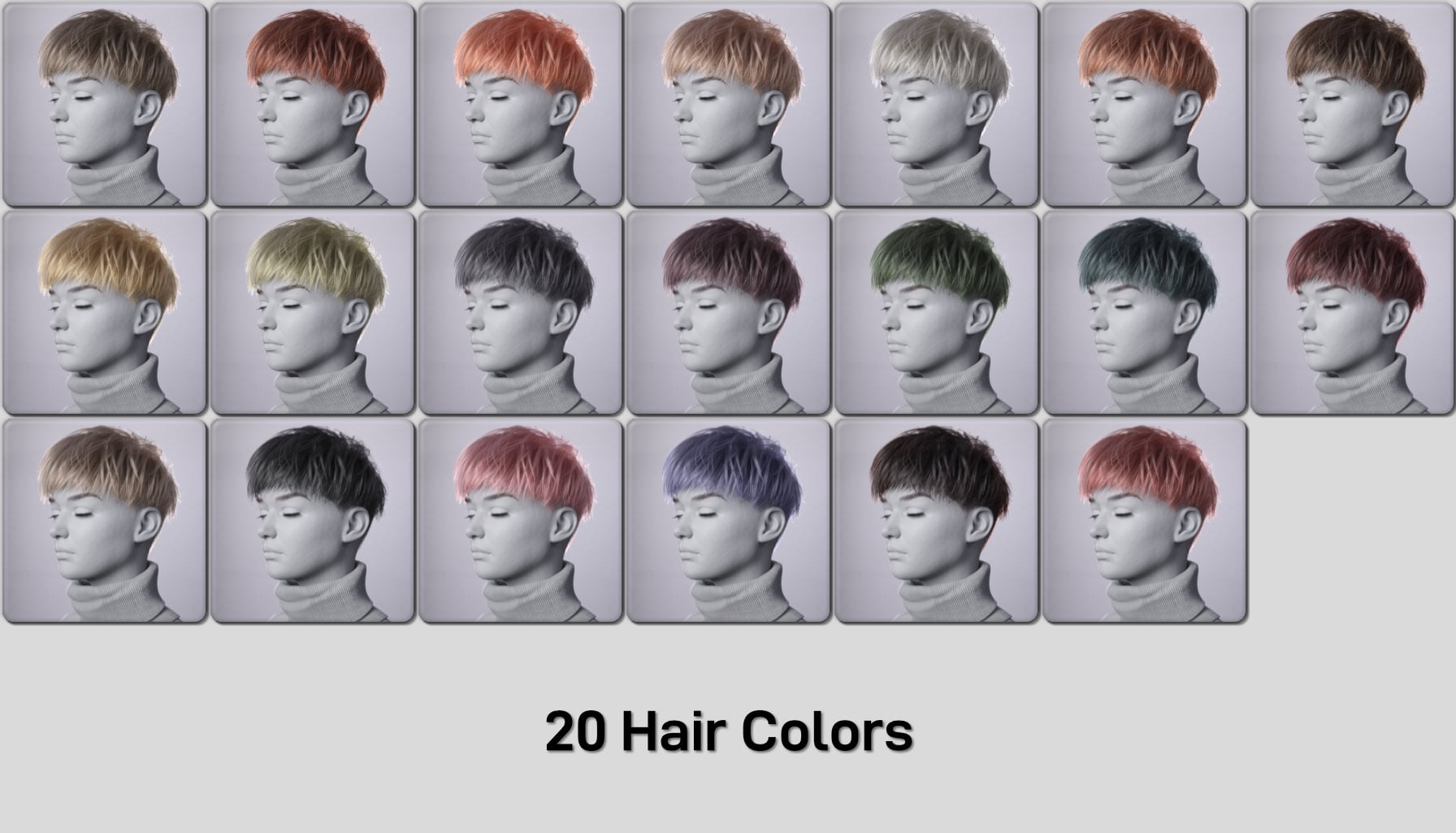 dForce AK Neat Hair for Genesis 9, 8, and 8.1 | Daz 3D