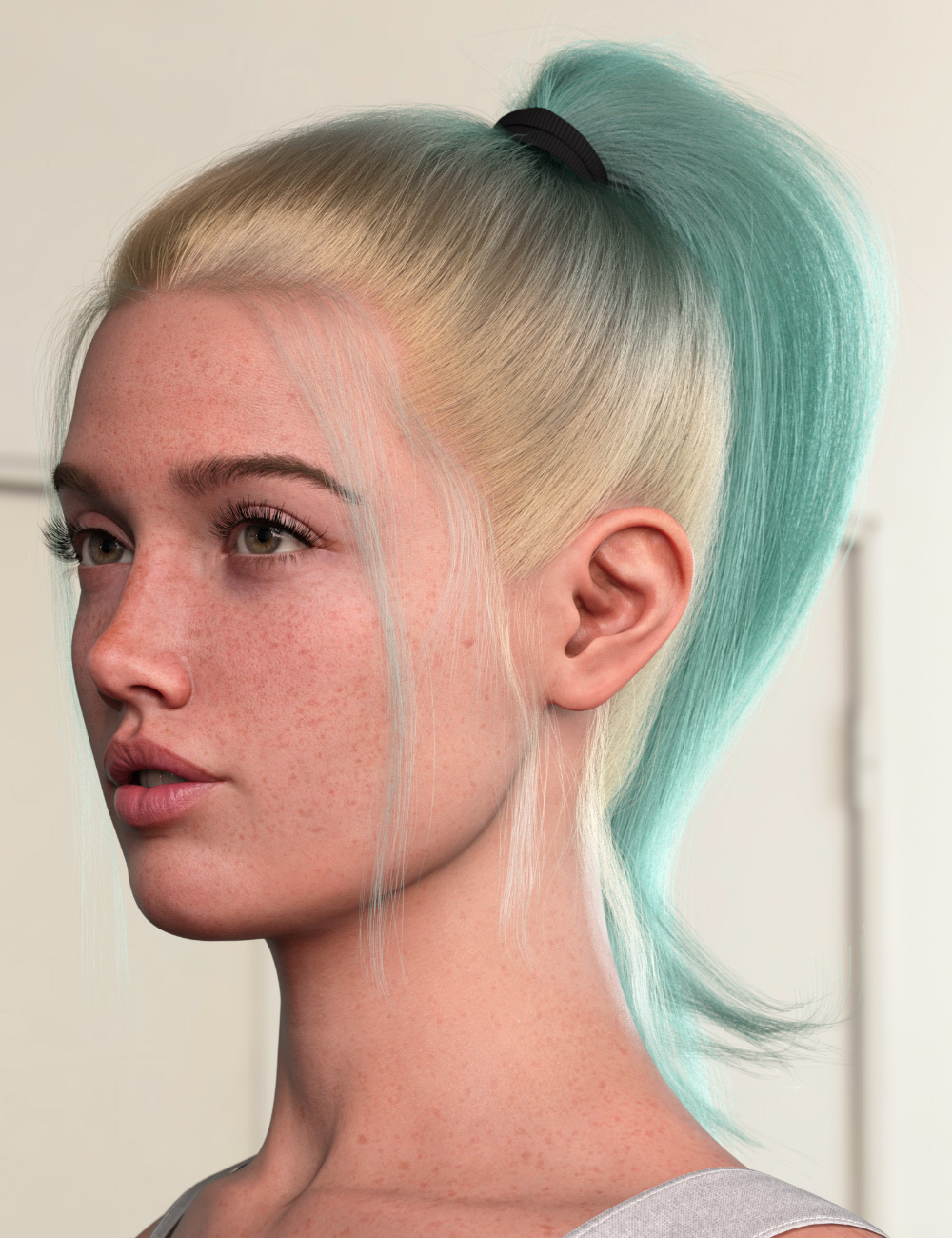 dForce Strand-Based Flirty Casual Ponytail Hair Color Expansion | Daz 3D