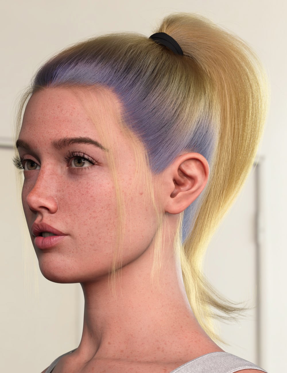 dForce Strand-Based Flirty Casual Ponytail Hair Color Expansion | Daz 3D