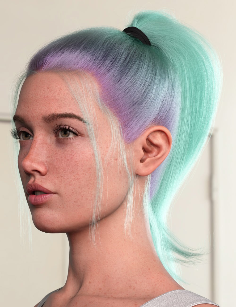 dForce Strand-Based Flirty Casual Ponytail Hair Color Expansion | Daz 3D