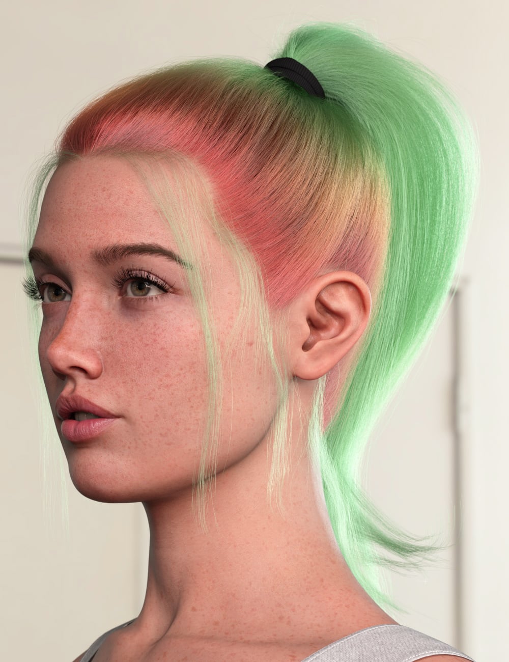 dForce Strand-Based Flirty Casual Ponytail Hair Color Expansion | Daz 3D