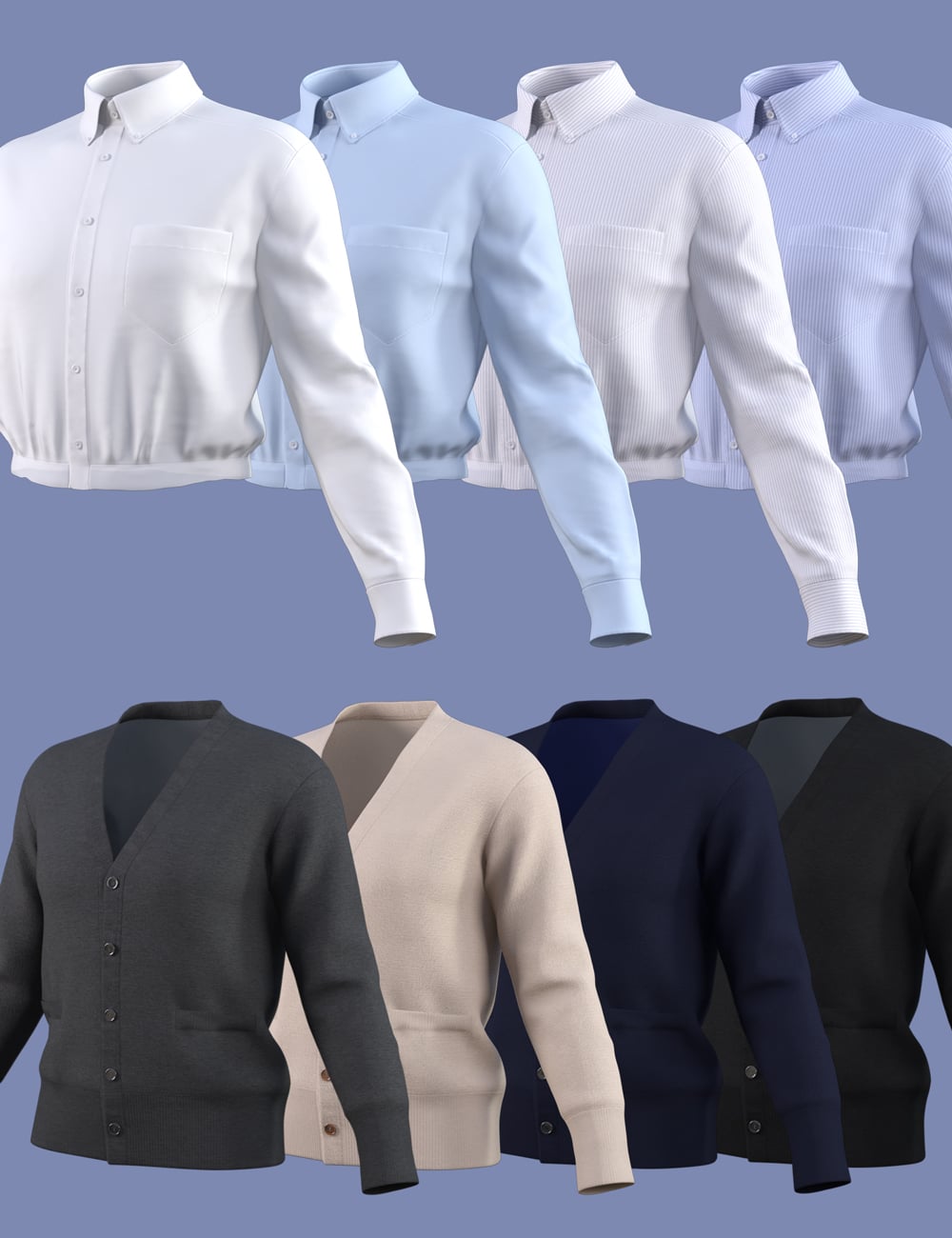 dForce HnC24 Basic Cardigan Outfits for Genesis 9 | Daz 3D