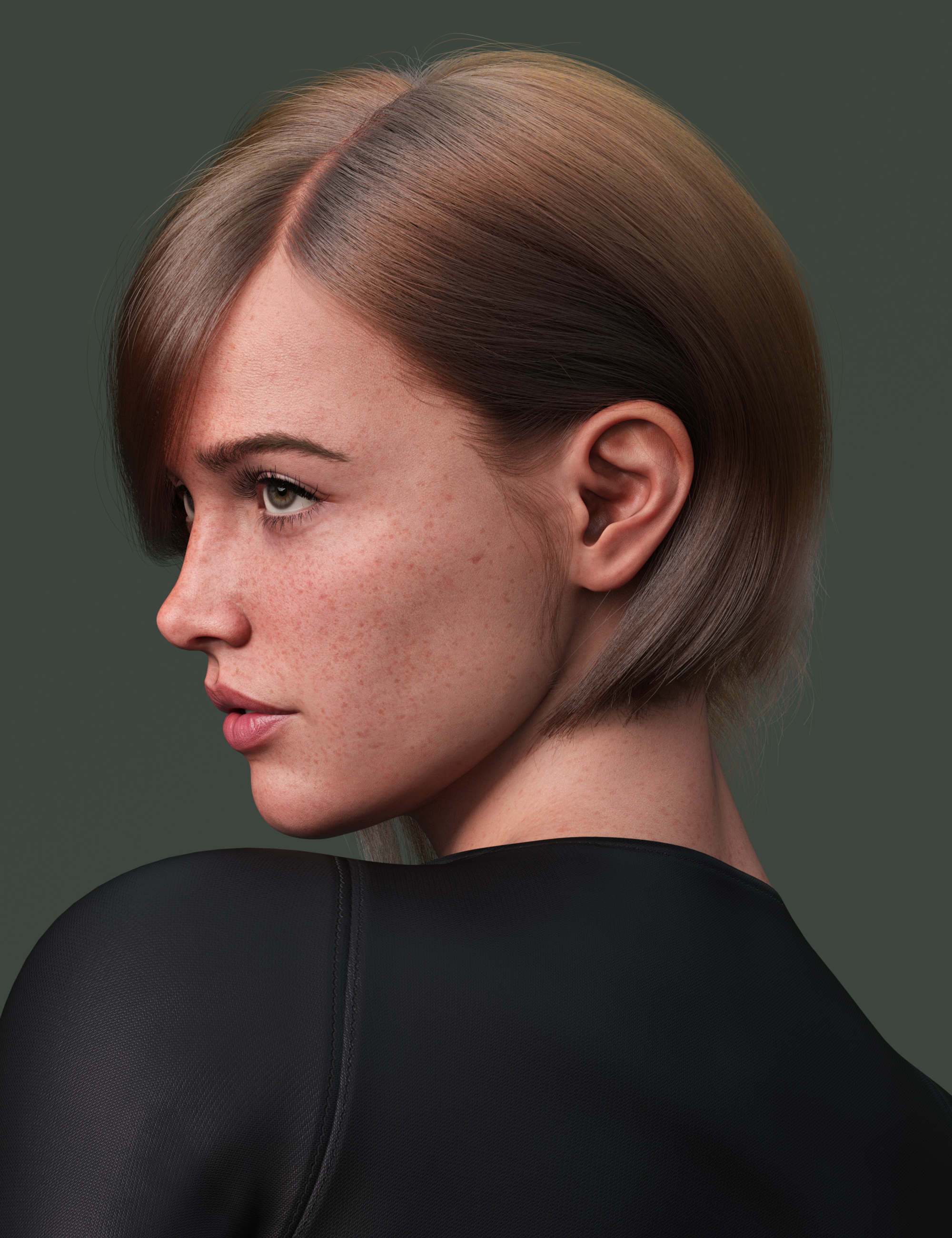 dForce Strand-Based Behind Ear Style Bob Hair for Genesis 9 | Daz 3D