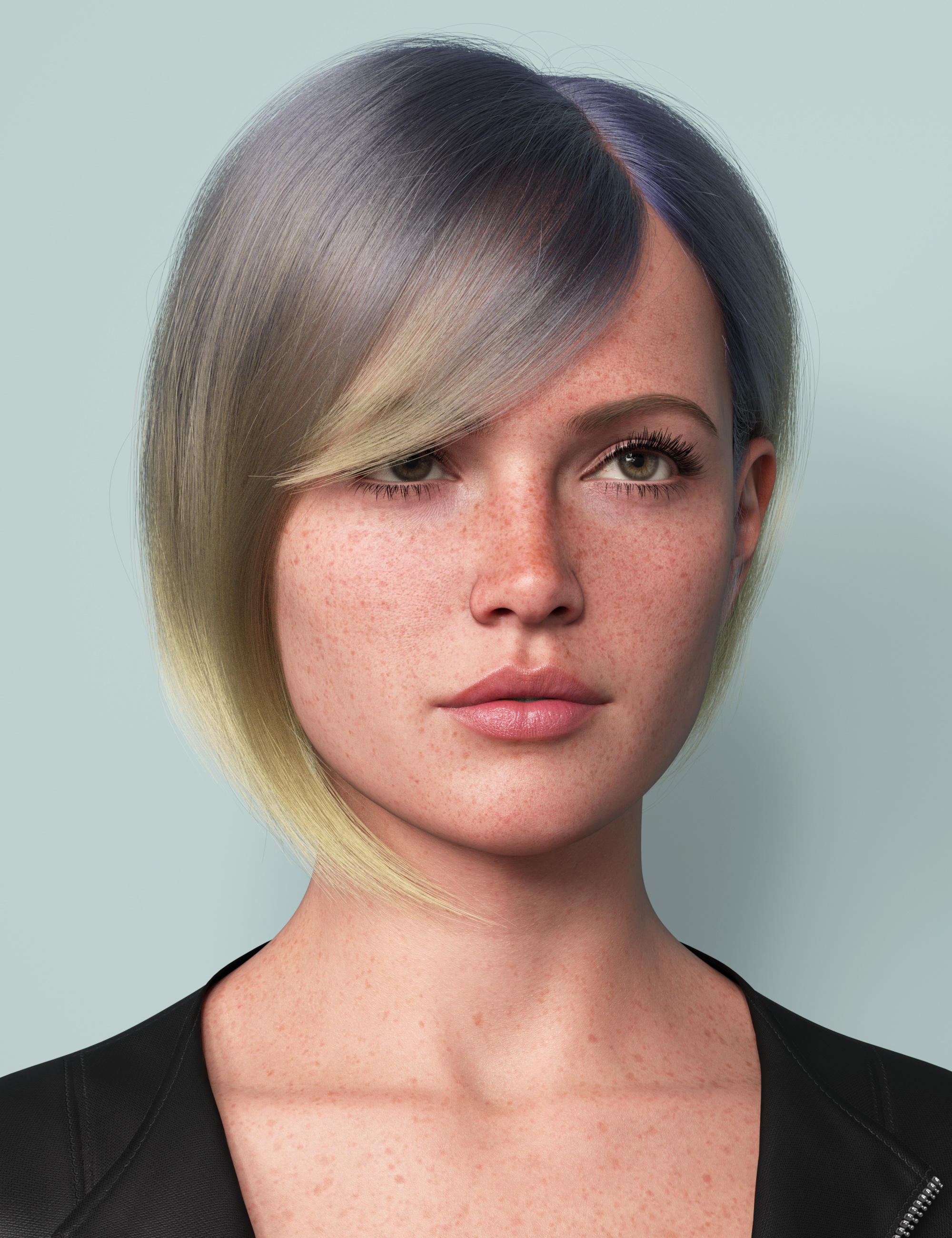 dForce Strand-Based Behind Ear Style Bob Hair Color Expansion | Daz 3D