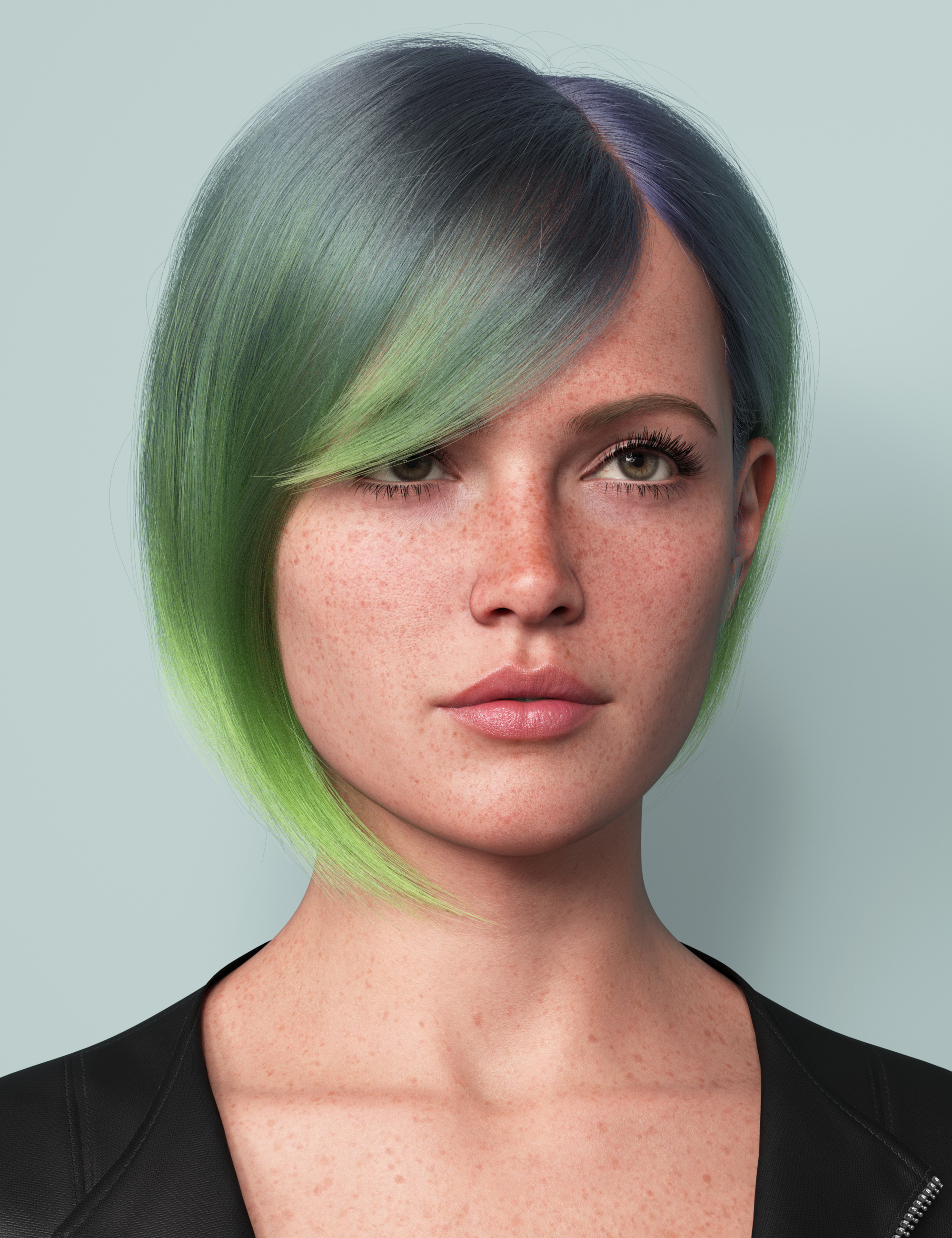 dForce Strand-Based Behind Ear Style Bob Hair Color Expansion | Daz 3D