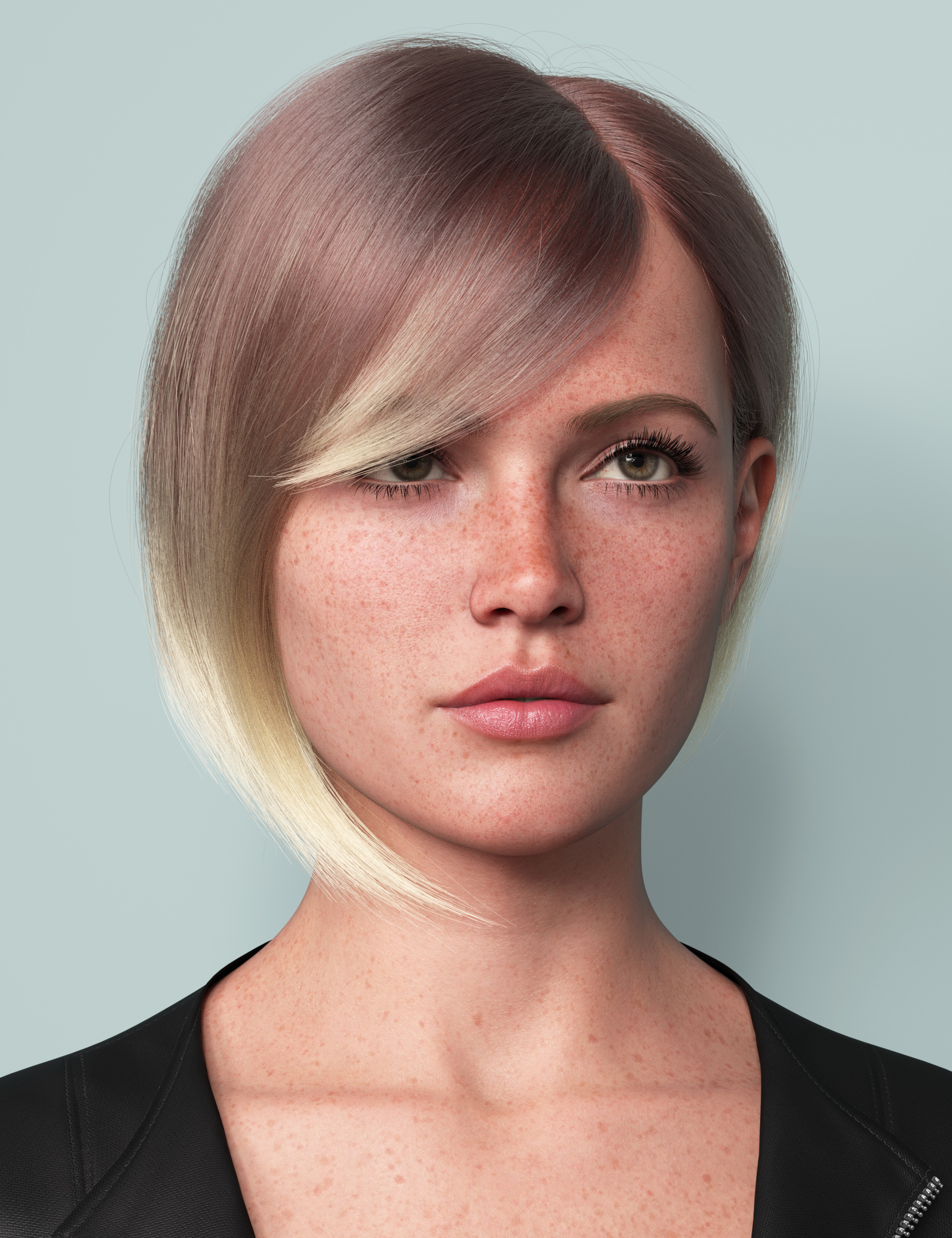 dForce Strand-Based Behind Ear Style Bob Hair Color Expansion | Daz 3D