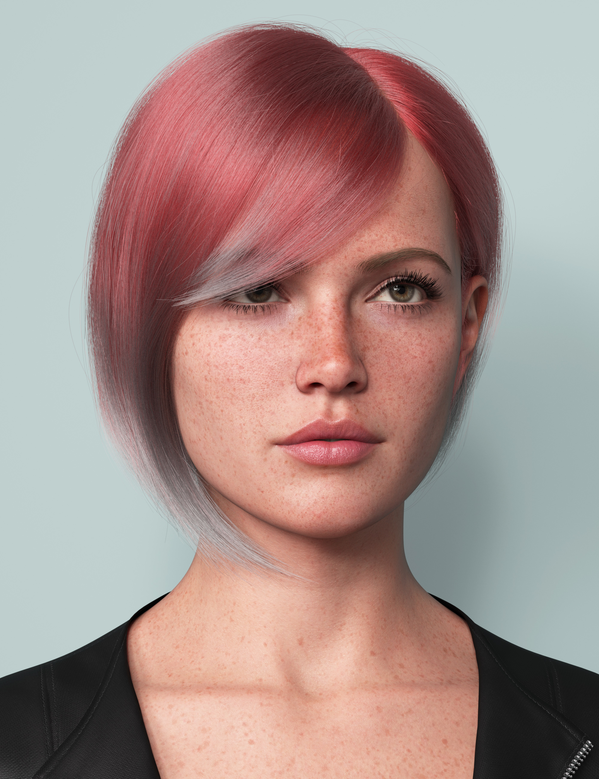 dForce Strand-Based Behind Ear Style Bob Hair Color Expansion | Daz 3D