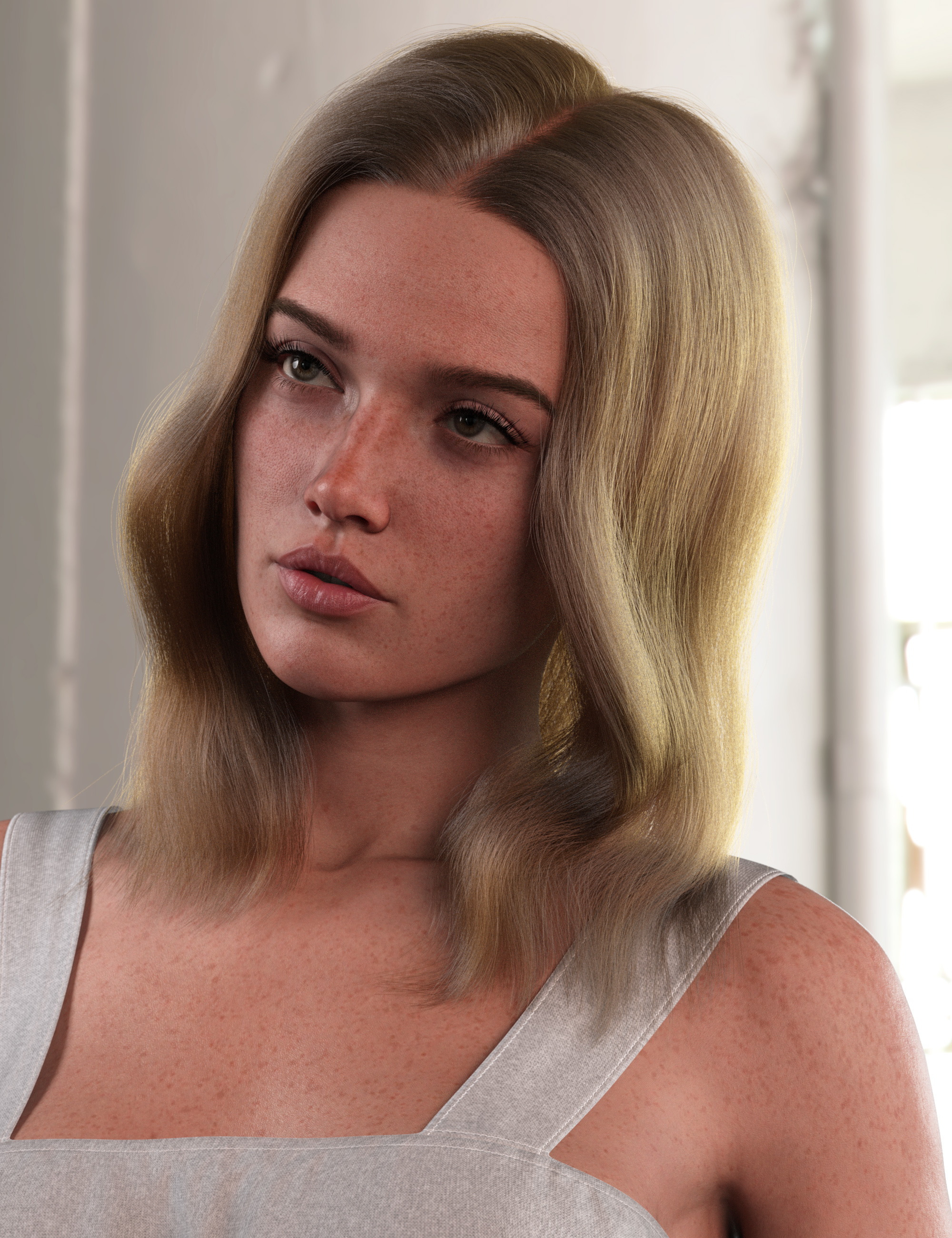 dForce Strand-Based Medium Length Autumn Style Hair for Genesis 9 and 8 Female | Daz 3D