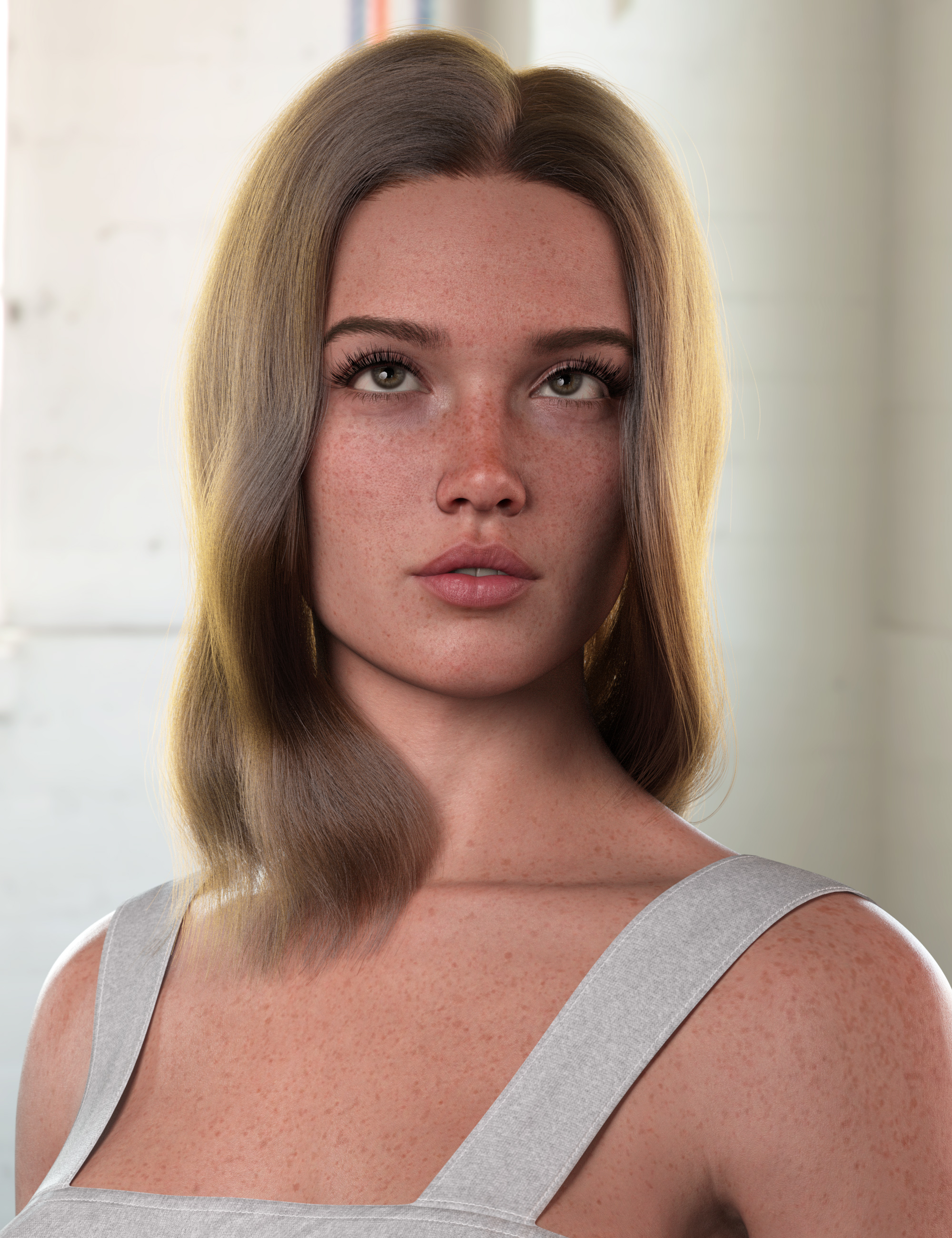 dForce Strand-Based Medium Length Autumn Style Hair for Genesis 9 and 8 Female | Daz 3D