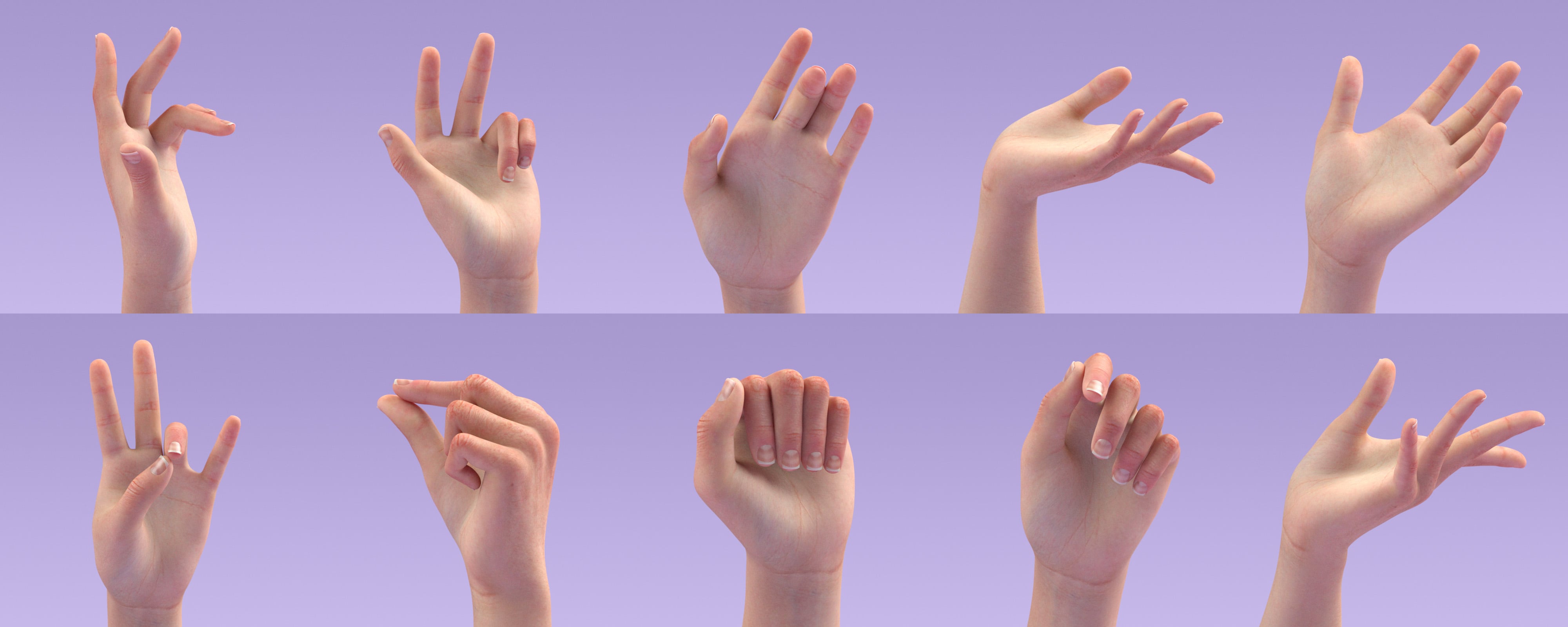 101 Series: Silk Hand Poses for Genesis 9 and 8 | Daz 3D