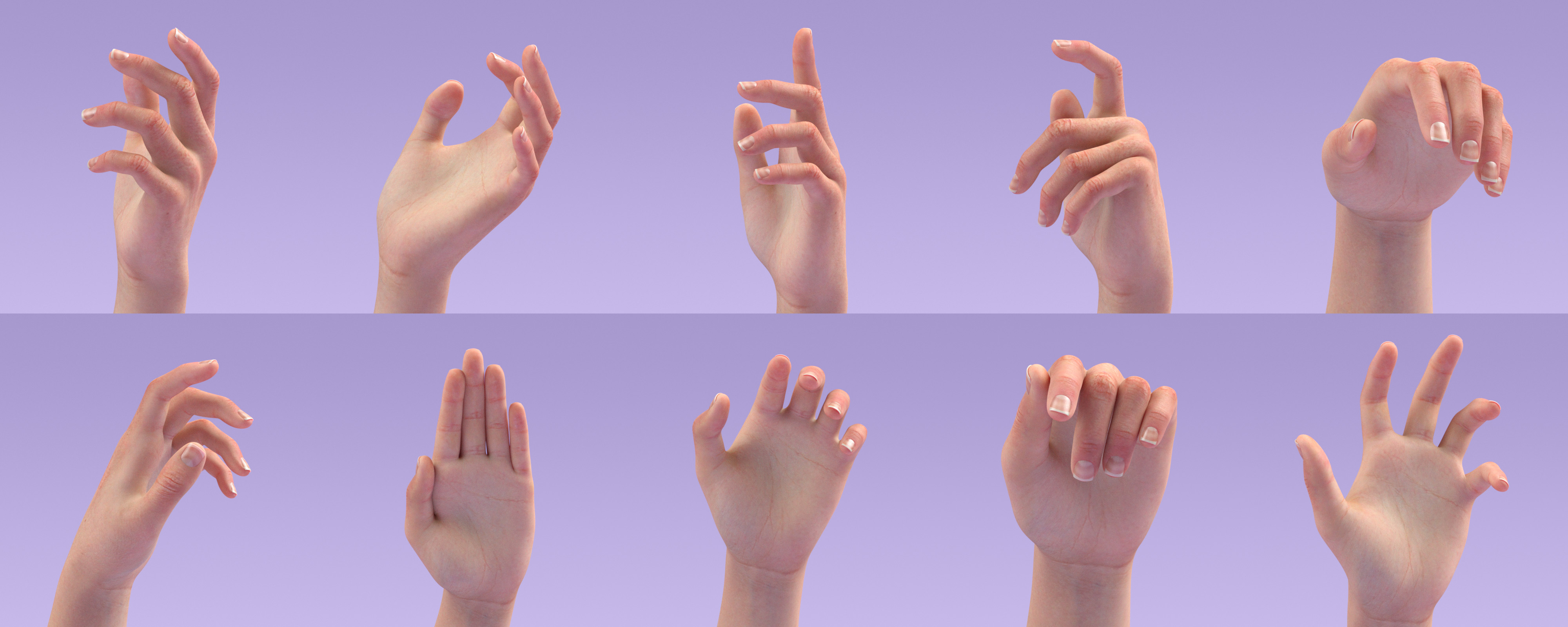101 Series: Silk Hand Poses for Genesis 9 and 8 | Daz 3D