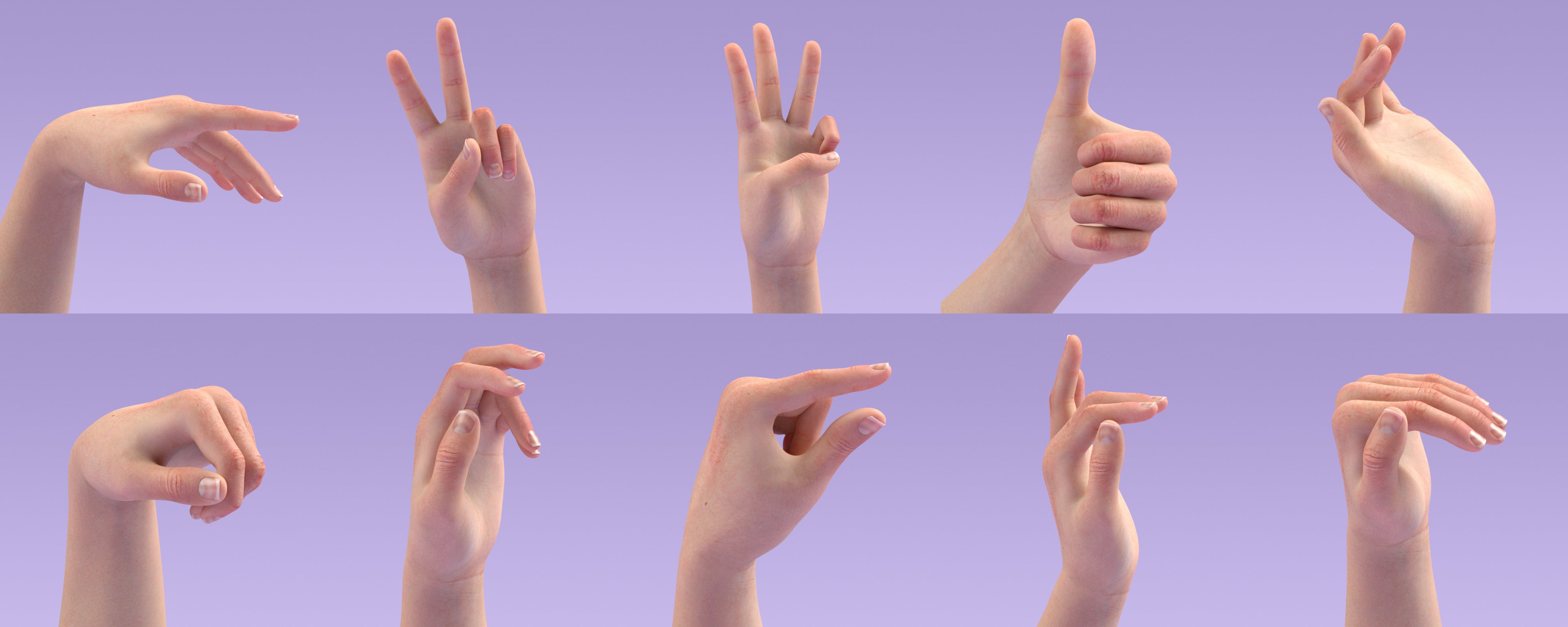 101 Series: Silk Hand Poses for Genesis 9 and 8 | Daz 3D