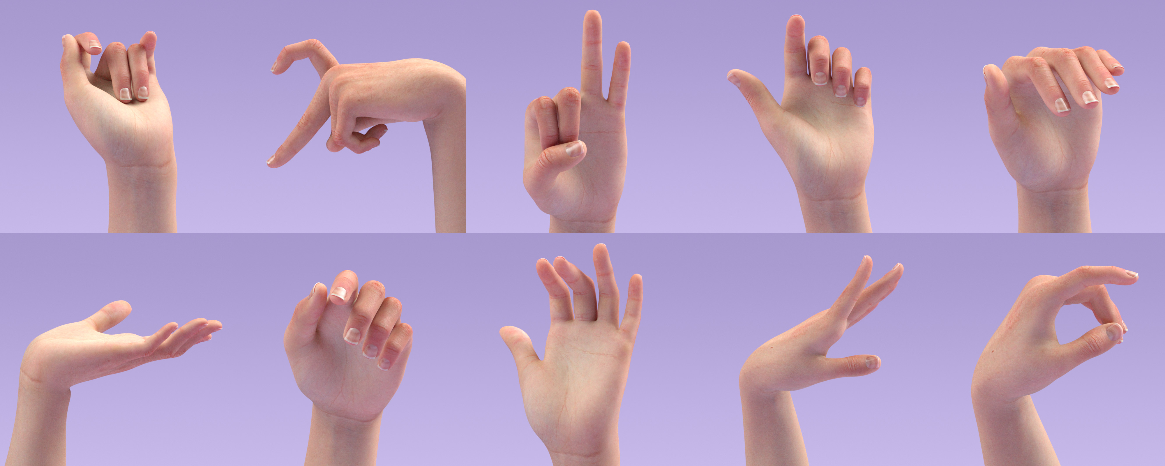 101 Series: Silk Hand Poses for Genesis 9 and 8 | Daz 3D