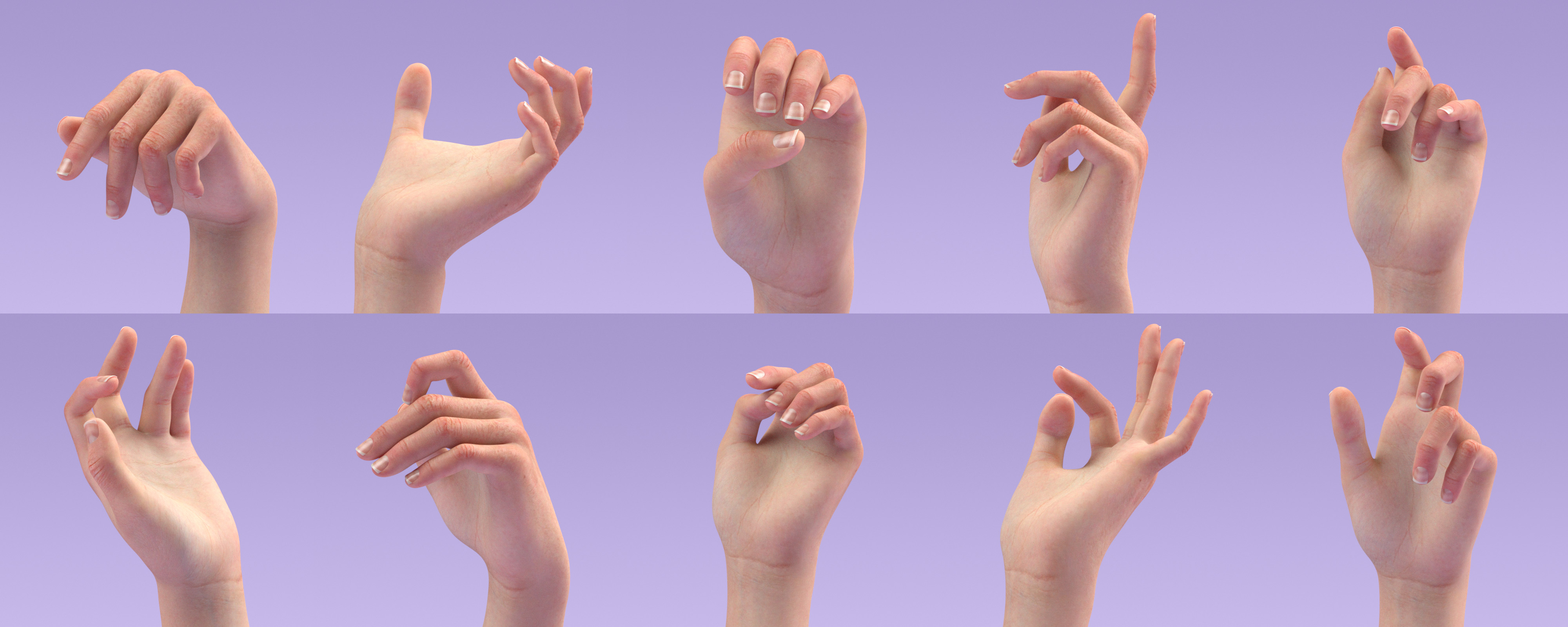 101 Series: Silk Hand Poses for Genesis 9 and 8 | Daz 3D