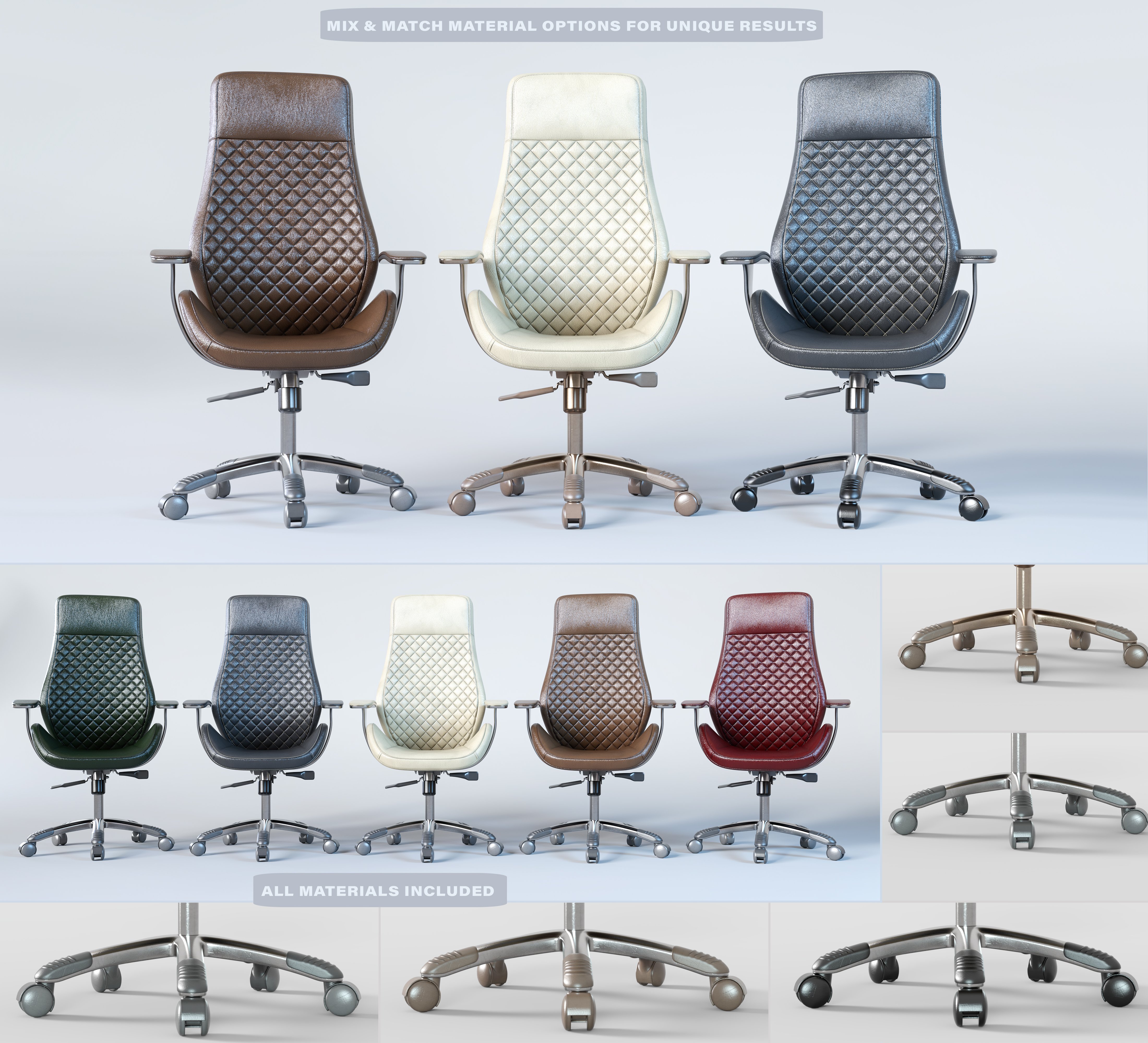 Z Executive Office Chair Prop and Poses for Genesis 9 and 8 Female | Daz 3D