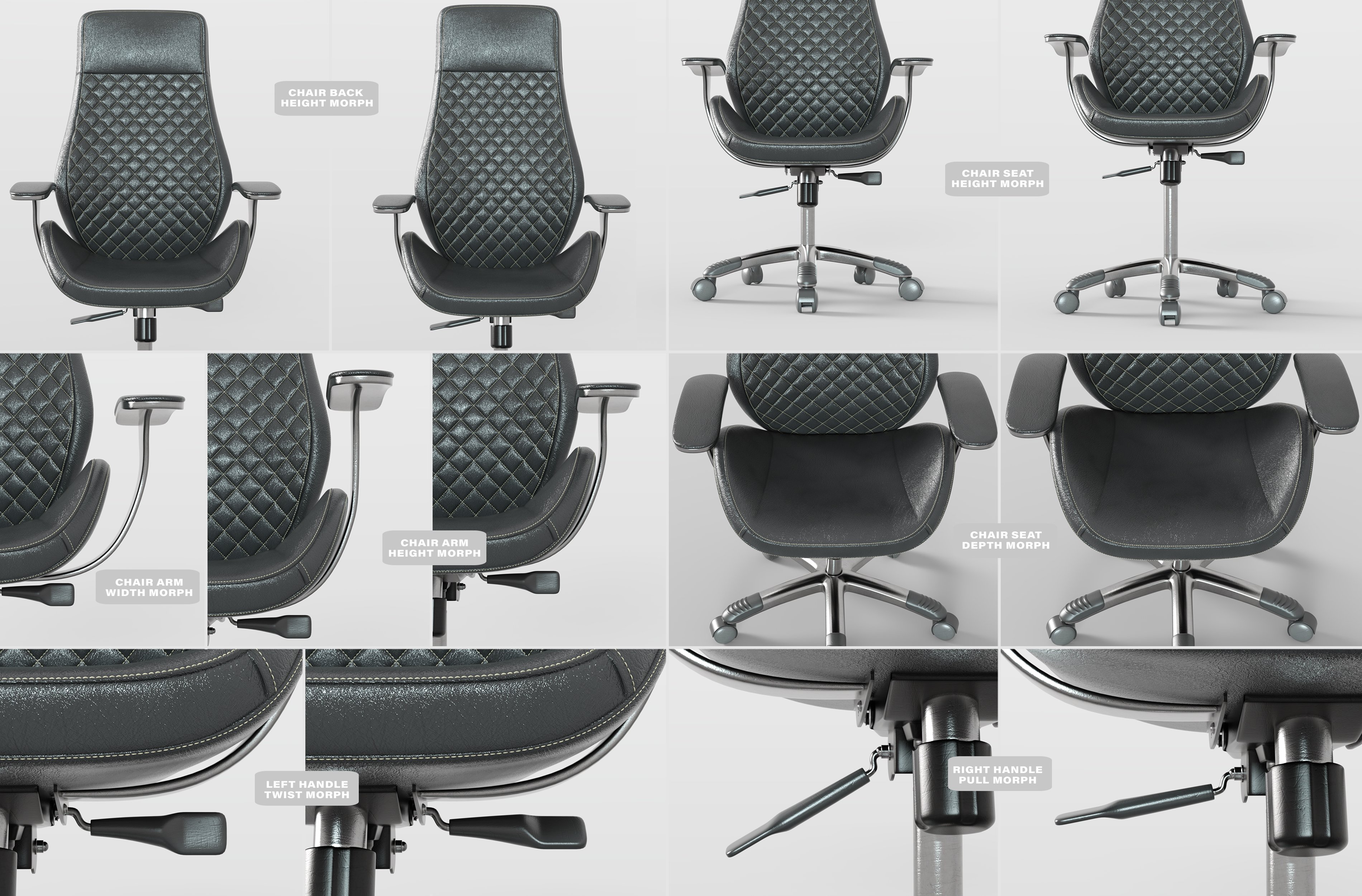 Z Executive Office Chair Prop and Poses for Genesis 9 and 8 Female | Daz 3D