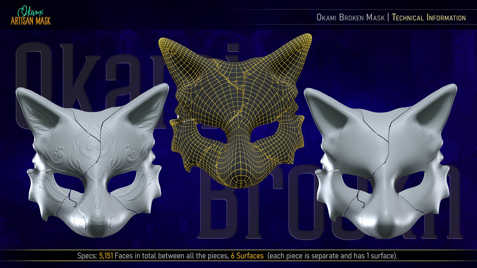 FPE Artisan Mask Okami for Genesis 8 and 9 | Daz 3D
