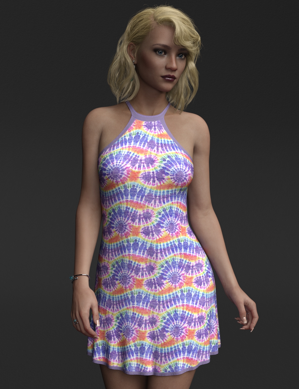 Diverse for dForce Halter Dress for Genesis 9 and 8 Females | Daz 3D