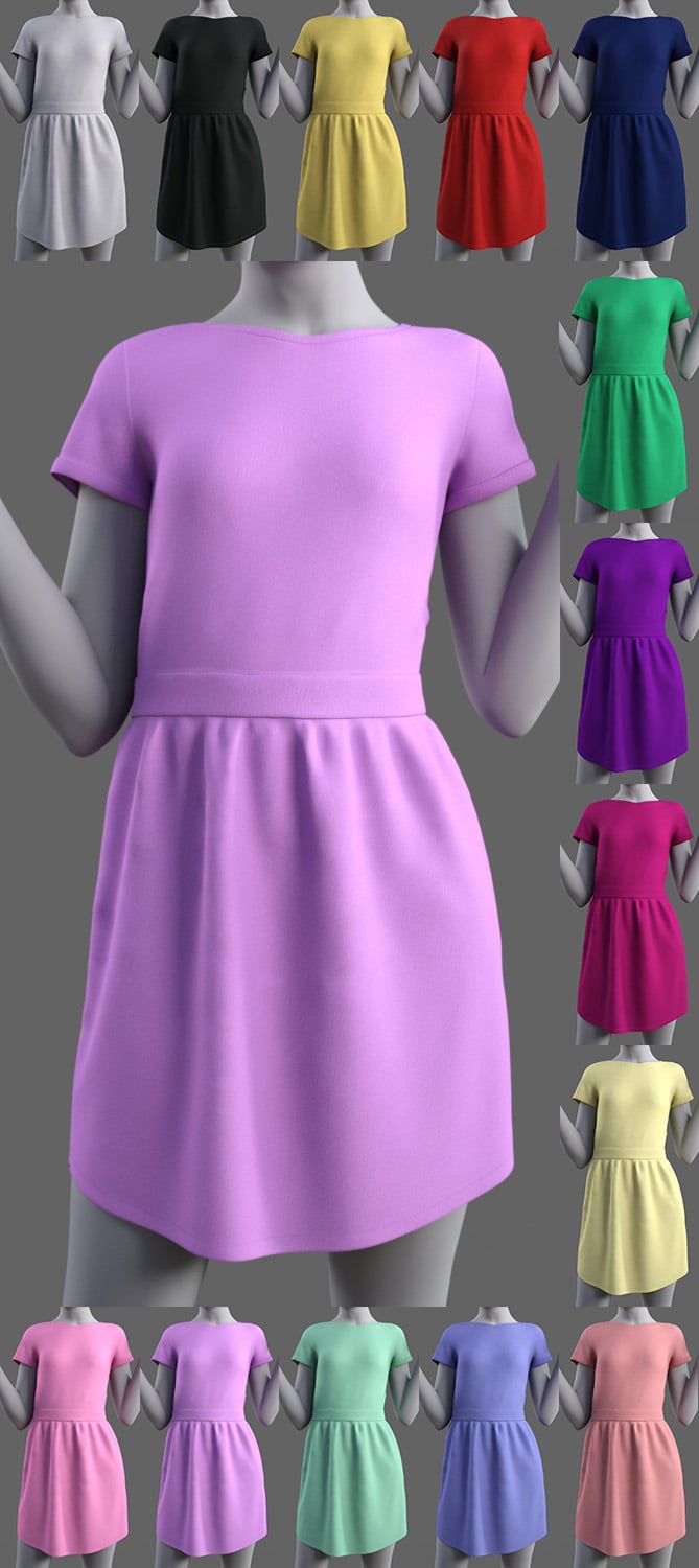 CHB dForce Pearl Kids Capsule Wardrobe for Genesis 9 | Daz 3D