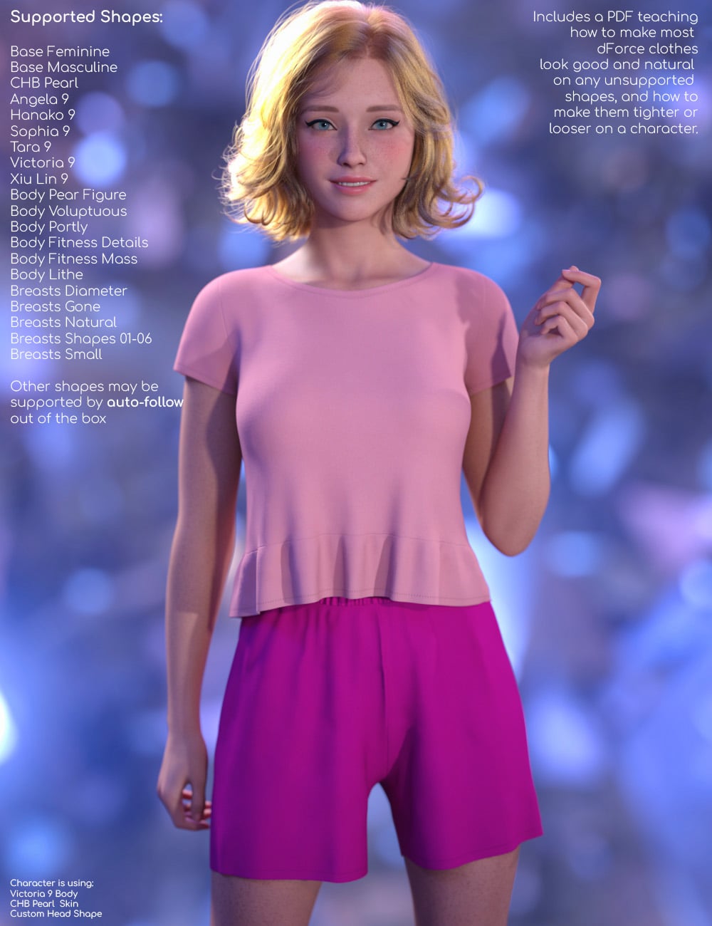 CHB dForce Pearl Kids Capsule Wardrobe for Genesis 9 | Daz 3D