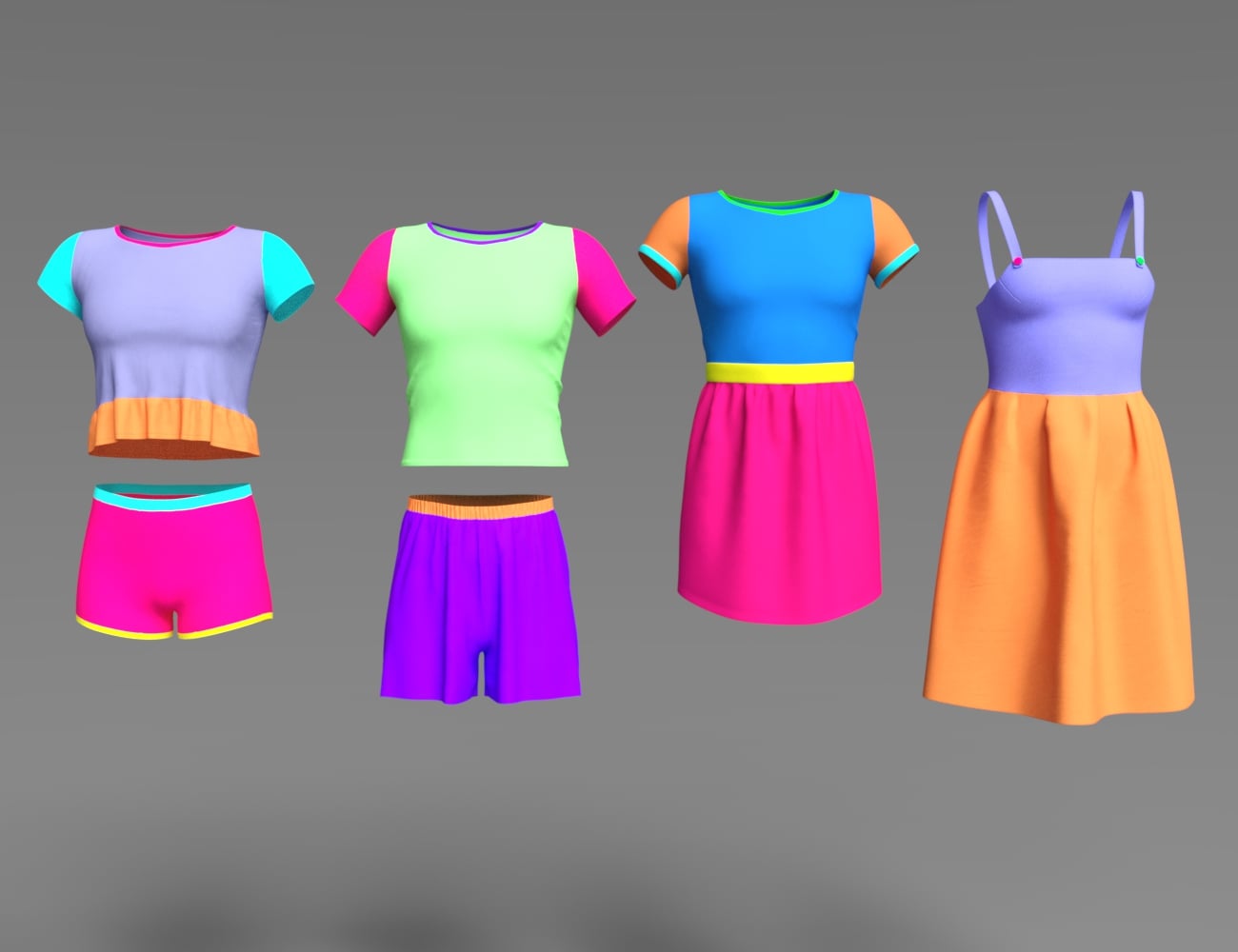 CHB dForce Pearl Kids Capsule Wardrobe for Genesis 9 | Daz 3D