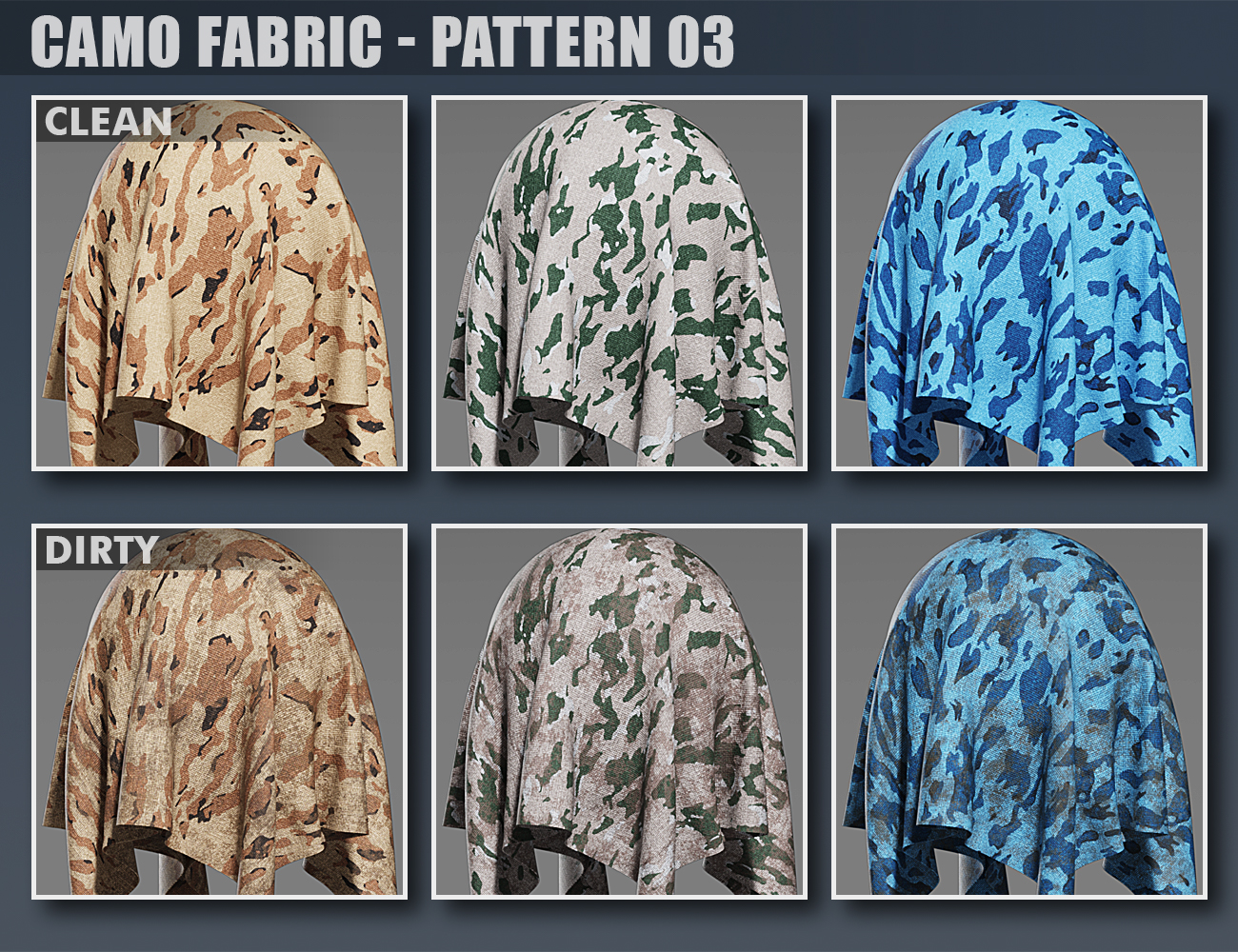 DD PBR Camo Fabric Shaders for Iray | Daz 3D