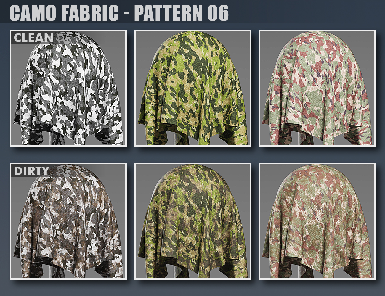 DD PBR Camo Fabric Shaders for Iray | Daz 3D