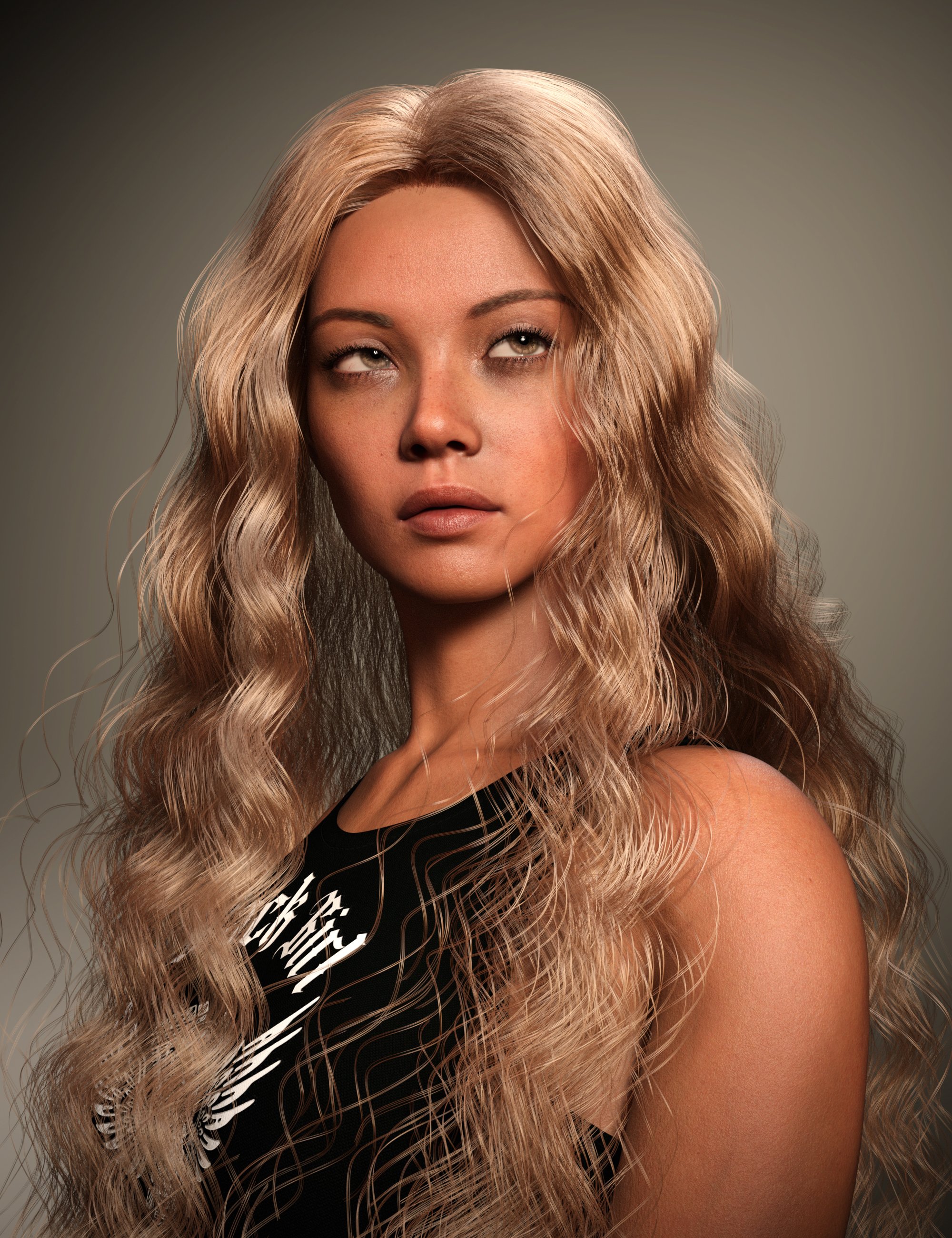 dForce FE Super Long Curly Hair for Genesis 9 | Daz 3D