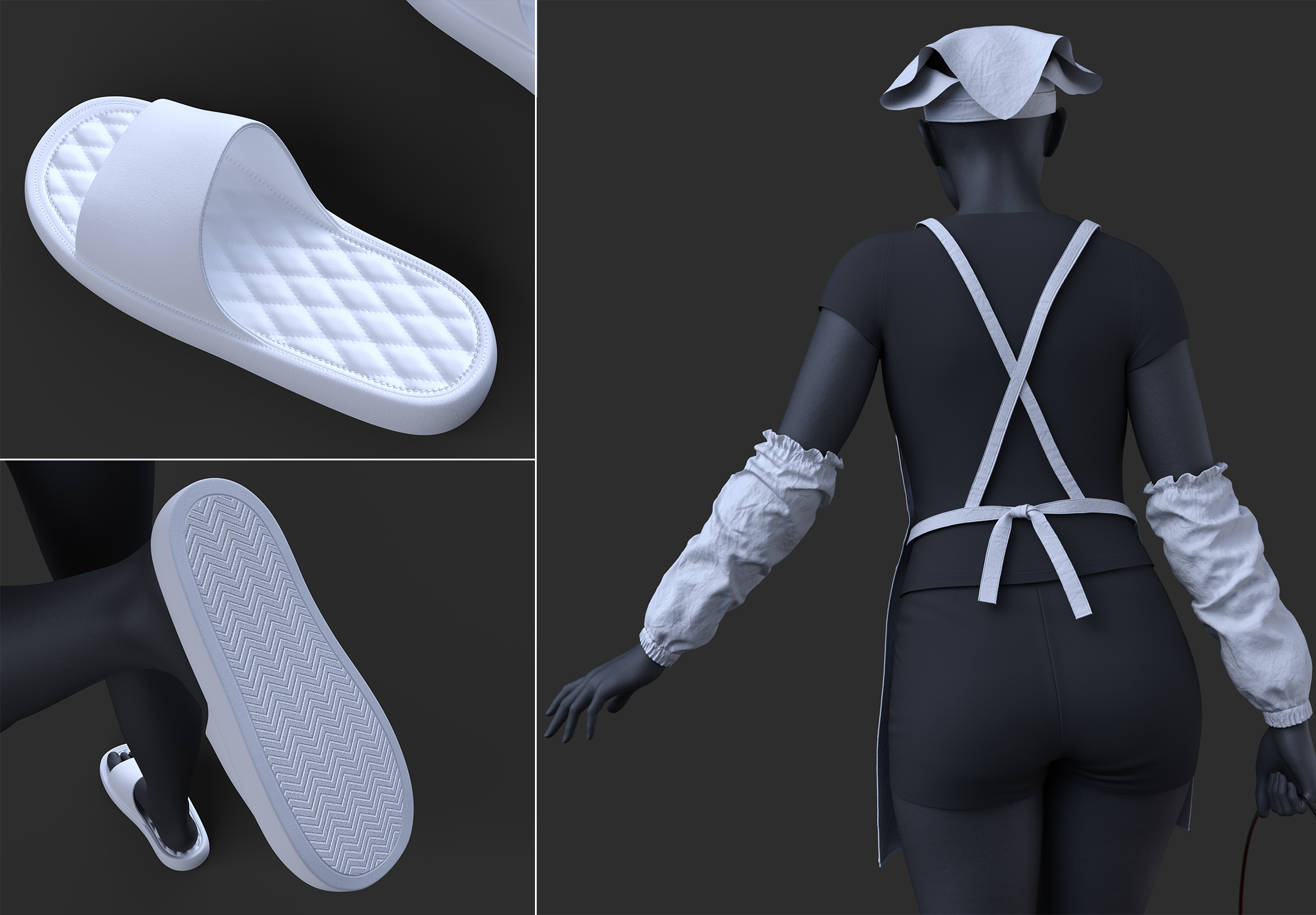 dForce Apron Suit HD Clothes for Victoria 9 | Daz 3D