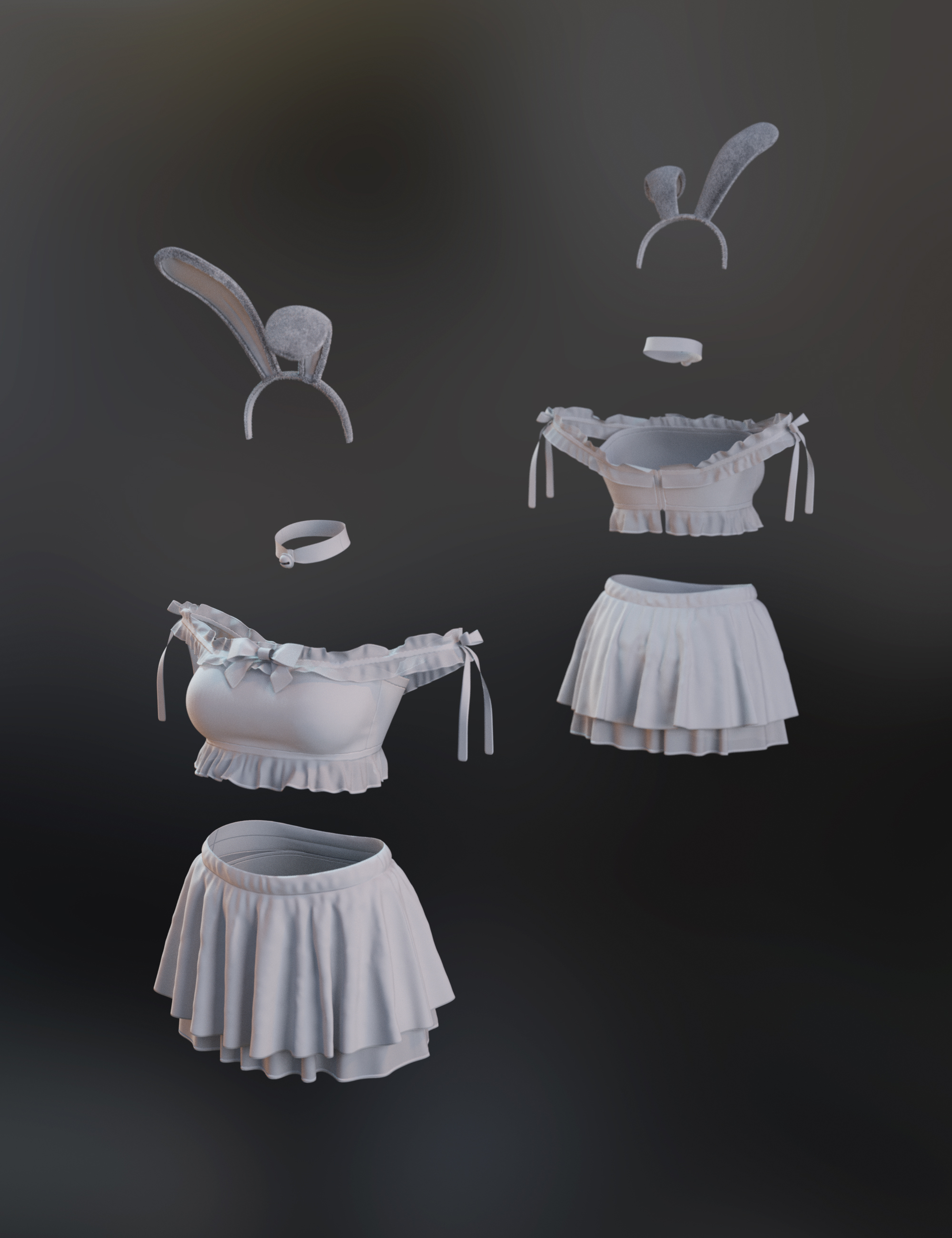 dForce MKTG White Rabbit Swimsuit for Genesis 9, 8.1 and 8 Female | Daz 3D