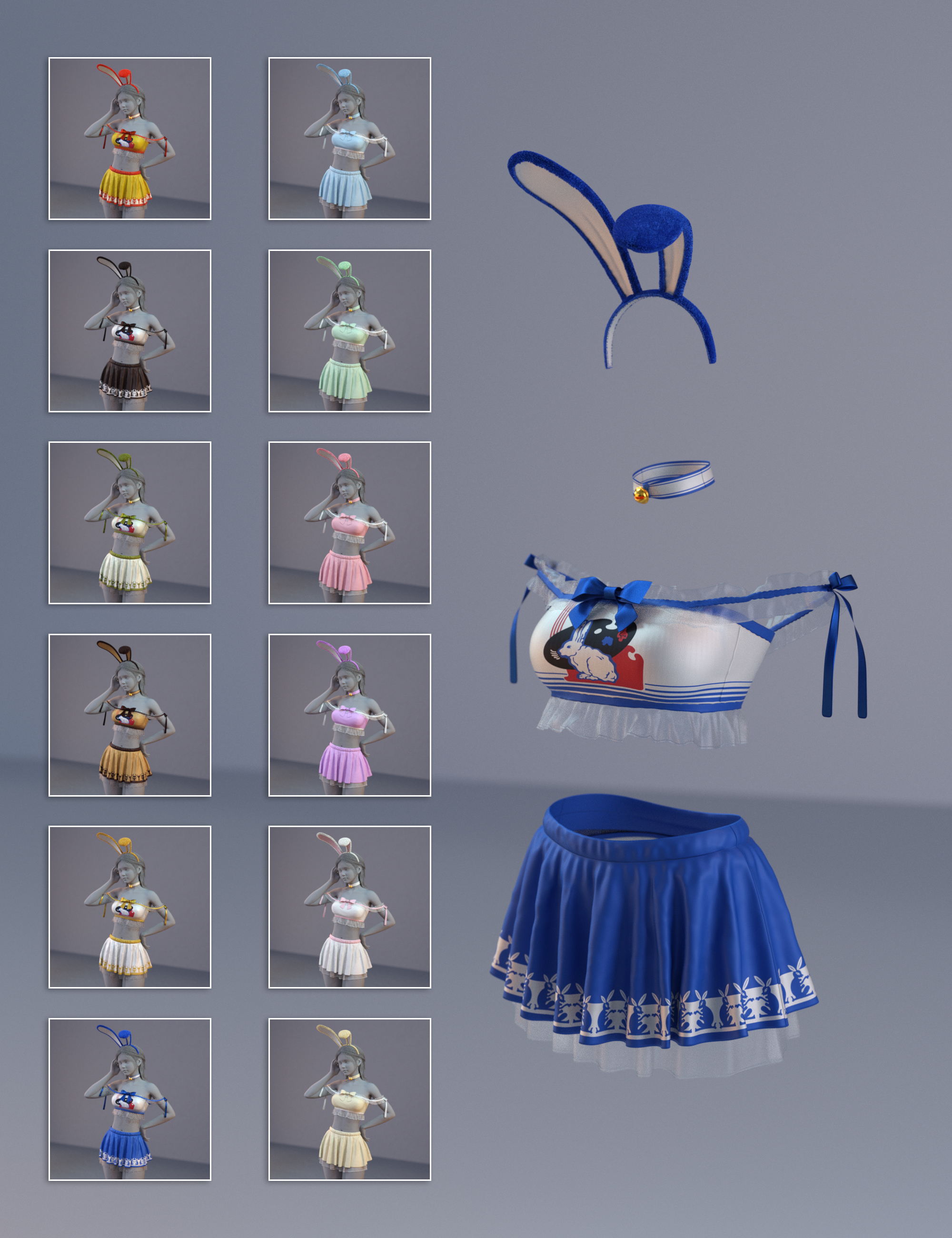 dForce MKTG White Rabbit Swimsuit for Genesis 9, 8.1 and 8 Female | Daz 3D